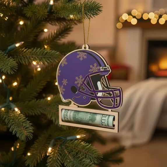 HaoXun 2D Flat Acrylic Football Helmet Pendant - Christmas Tree ...