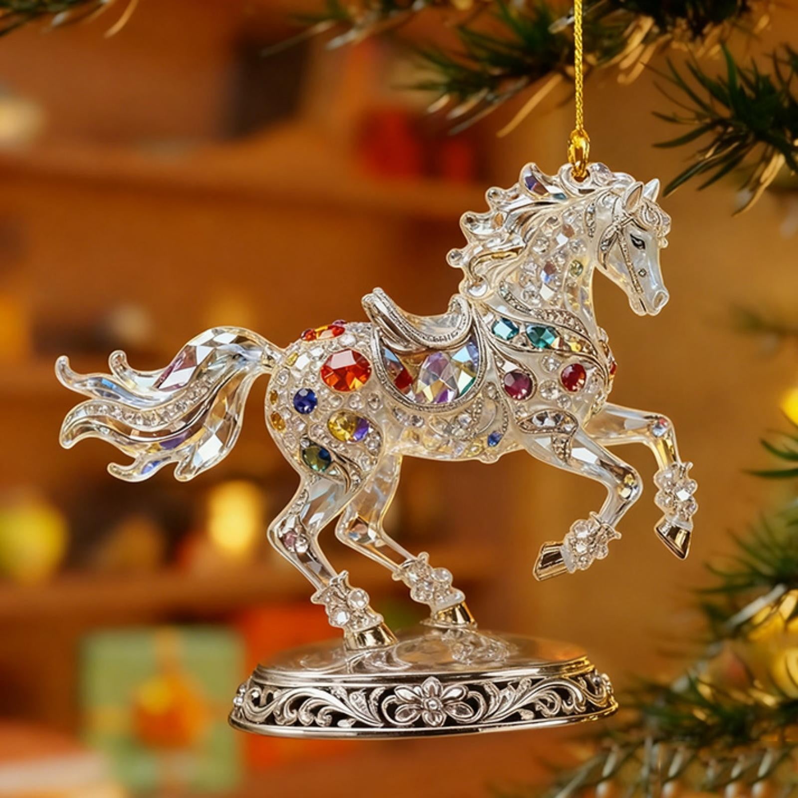 HaoXun 3.15 Inch Christmas Tree Pendant - Warm Yellow LED Lights ...
