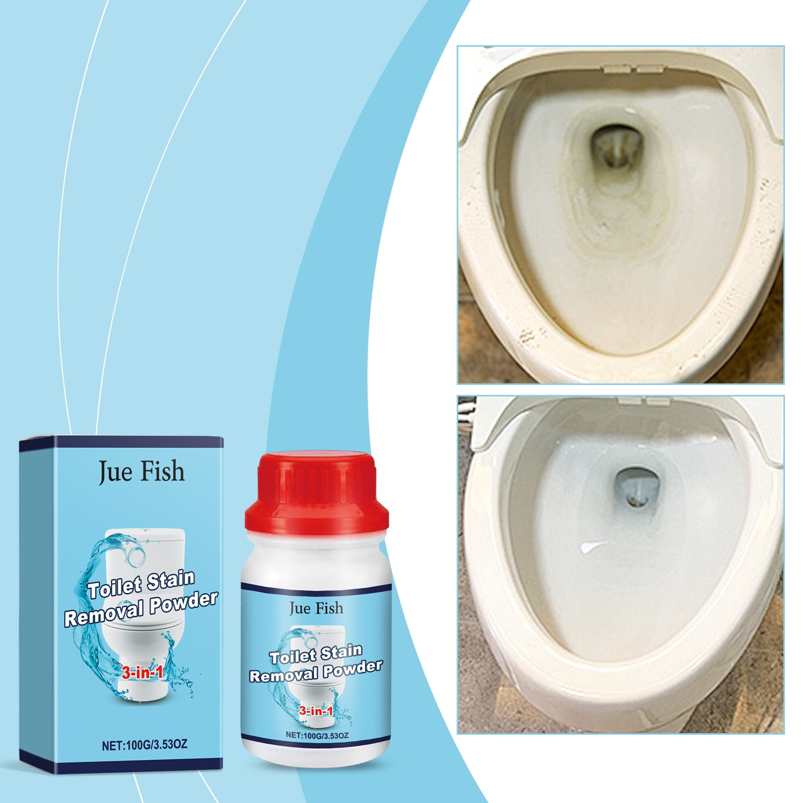 HaoXun 3-in-1 Toilet Cleaner Powder | Powerful Stain Remover for ...