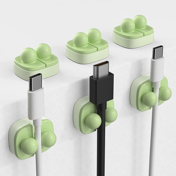 HaoXun 6 Pcs Desktop Cable Management Clips - Plastic Data Cable ...