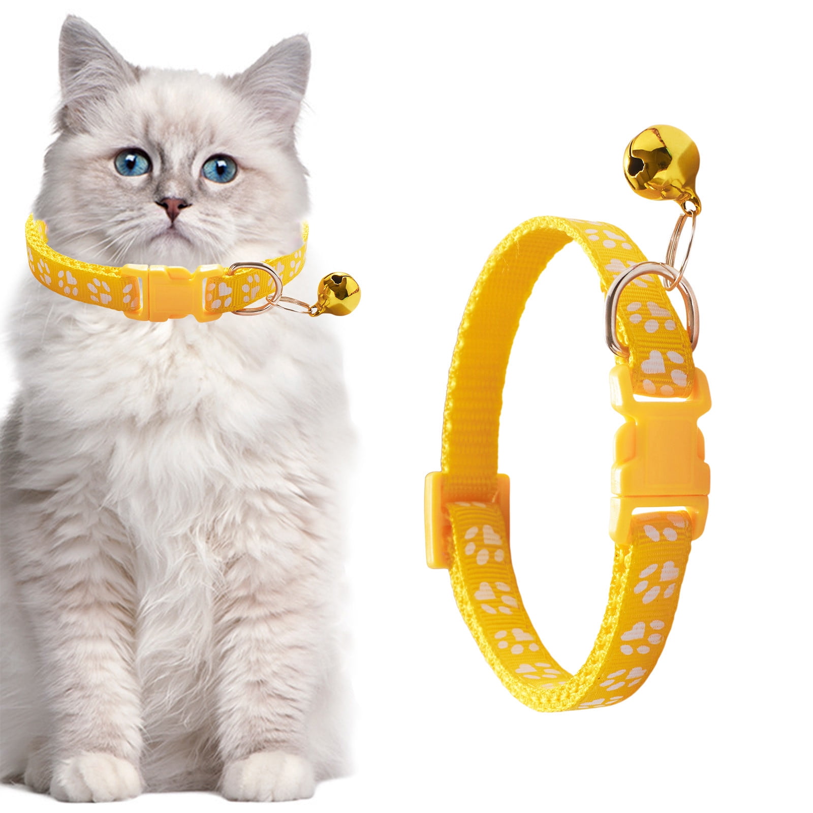 HaoXun Adjustable Cat Collar with Bells - Breakaway Safety Clasp ...