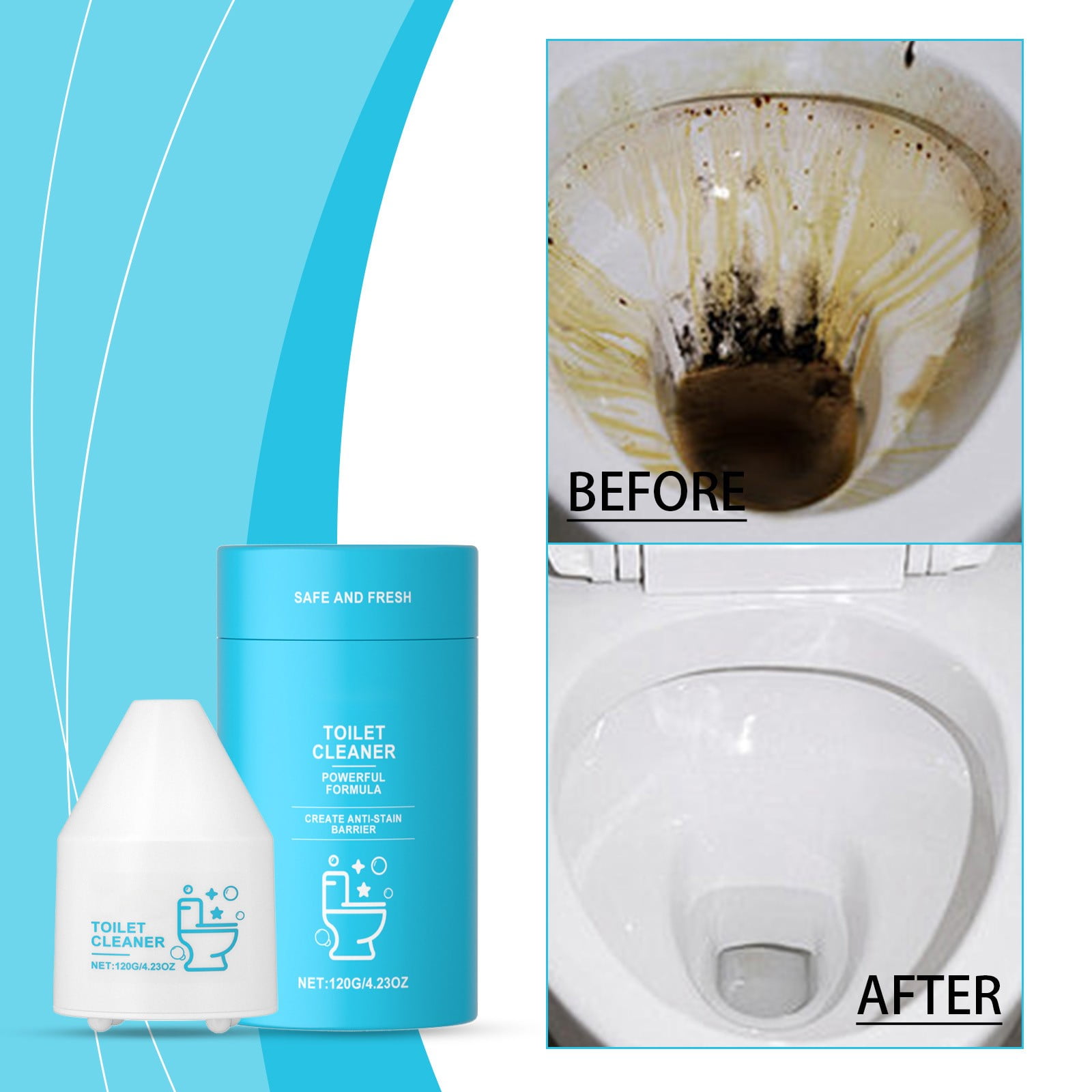 HaoXun Automatic Toilet Cleaner Tablets 120ml - Tank-Deployed Foam ...