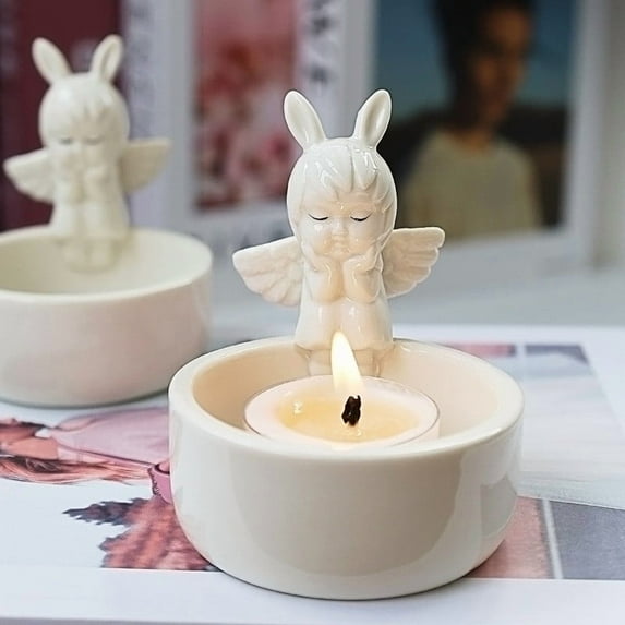 HaoXun Ceramic Ghost Candlestick - Aromatherapy Candle Holder with Cute ...