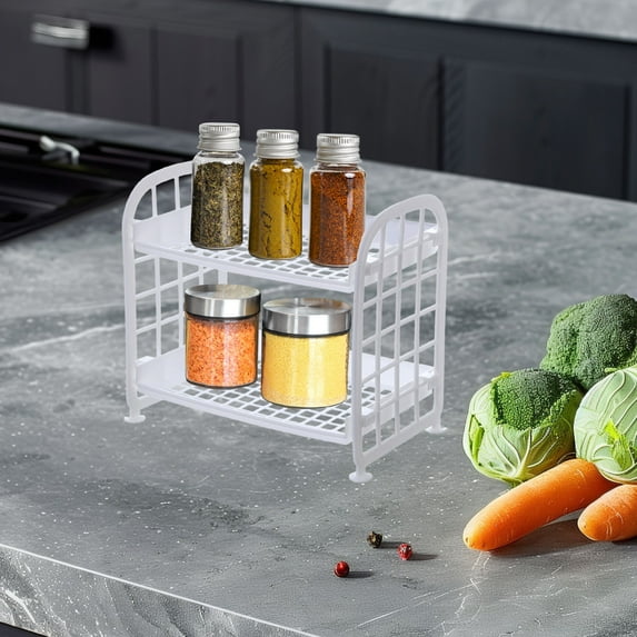 HaoXun Double Layer Kitchen Storage Rack - Plastic Sink Organizer with ...