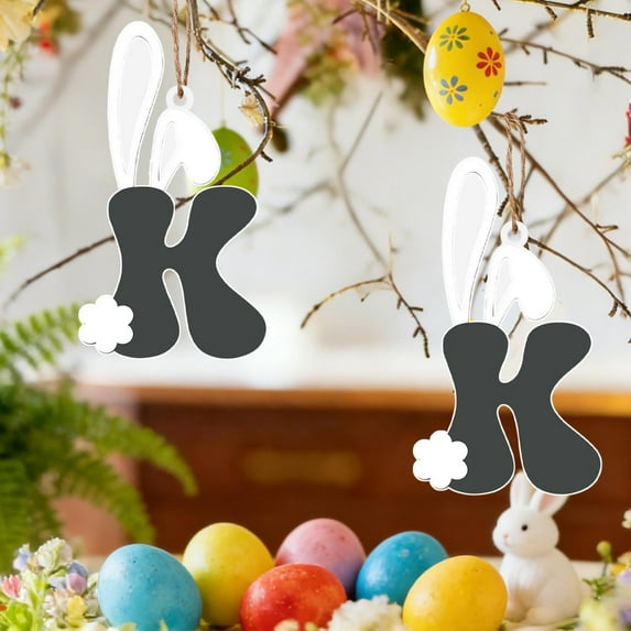 HaoXun Easter Wooden Bunny Ear Letter Hanging Ornament - Multicolor ...