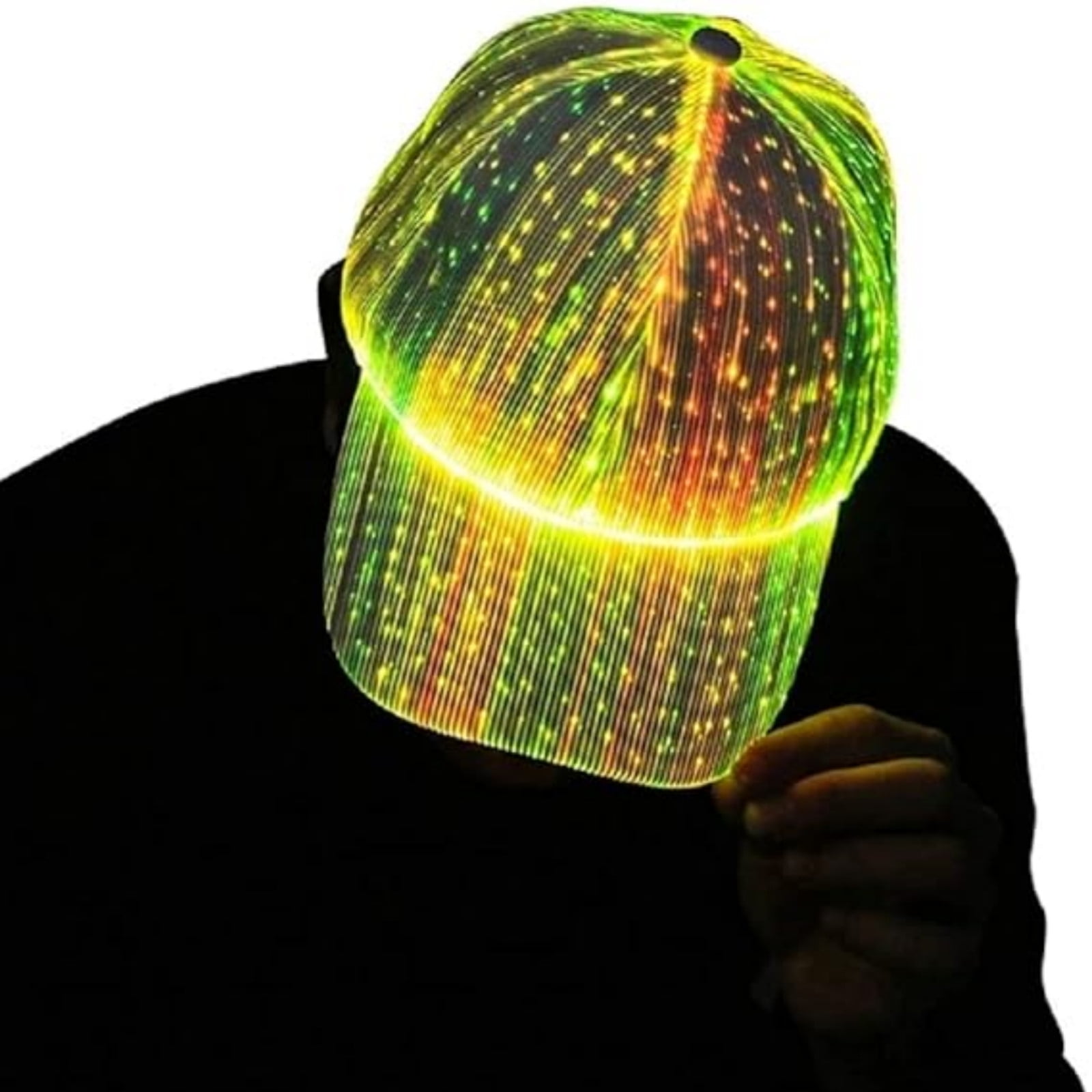 HaoXun LED Fiber Optics Baseball Cap with 7 Colors 5 Flashing Modes ...