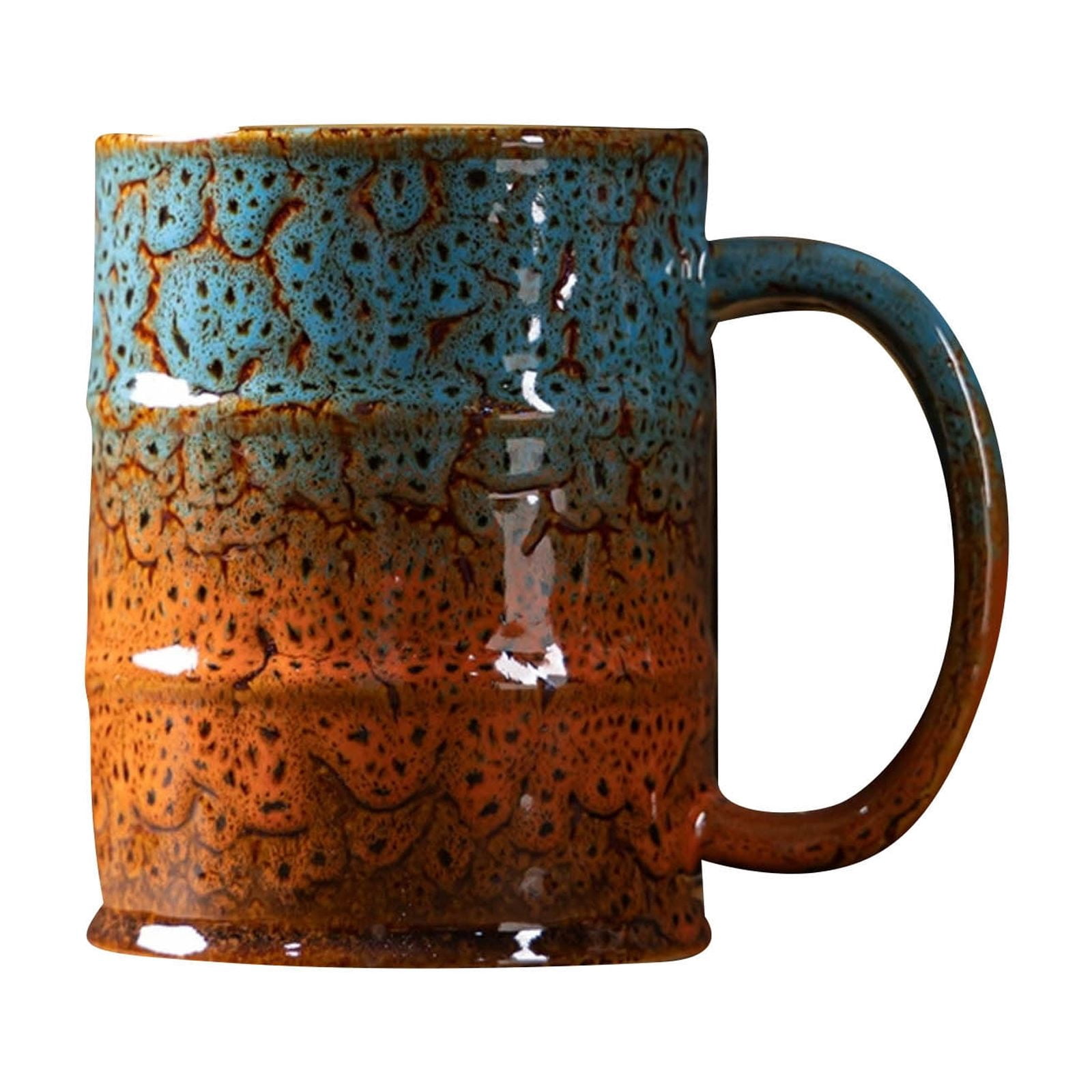 HaoXun Large Ceramic Coffee Mug - Stunning Glaze Finish, Artisanal ...