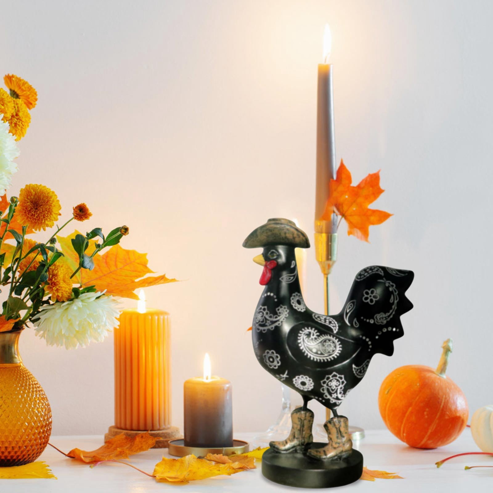HaoXun Resin Turkey Animal Statue Thanksgiving Decoration - Handmade ...