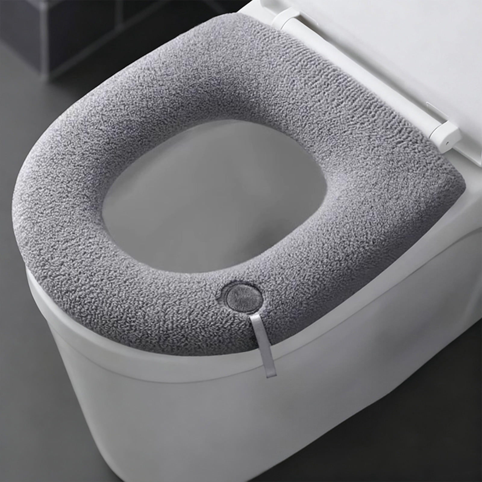 HaoXun Thickened Insulated Toilet Seat Cover - Fully Enclosing Washable ...