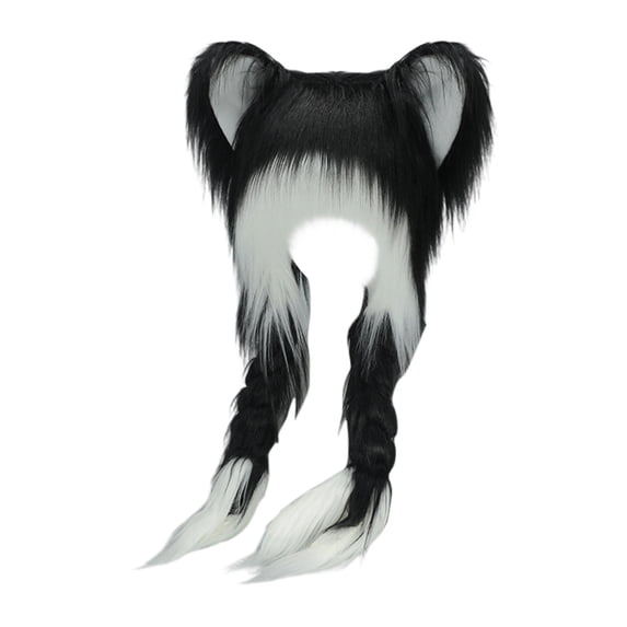 HaoXun Winter Outdoor Long-Pile Thermal Cat Ear Wig with Fringe - Two ...