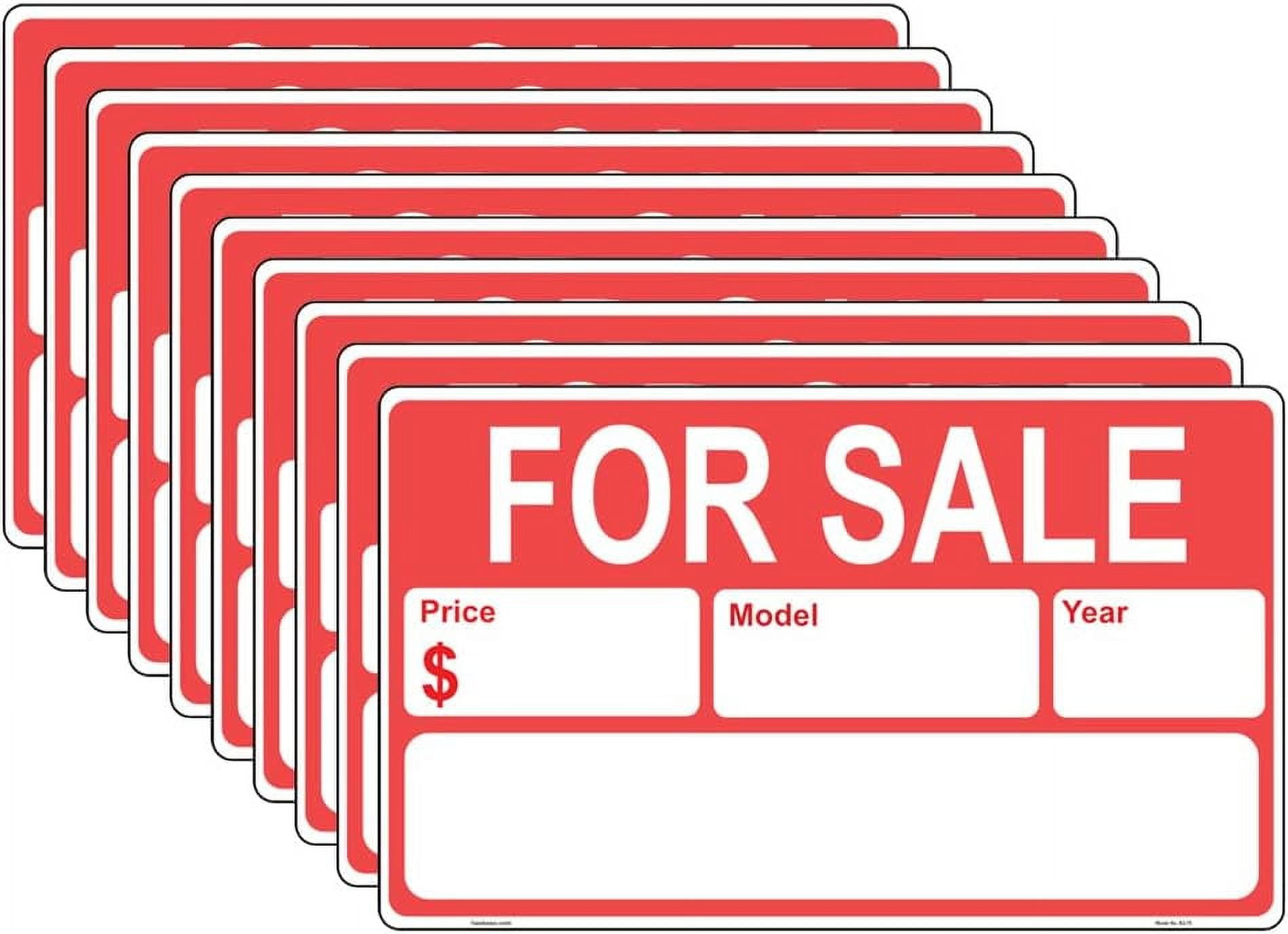 Haobase 10 Pcs Car for Sale Sign Sticker - 25 cm x 15 cm - Self ...