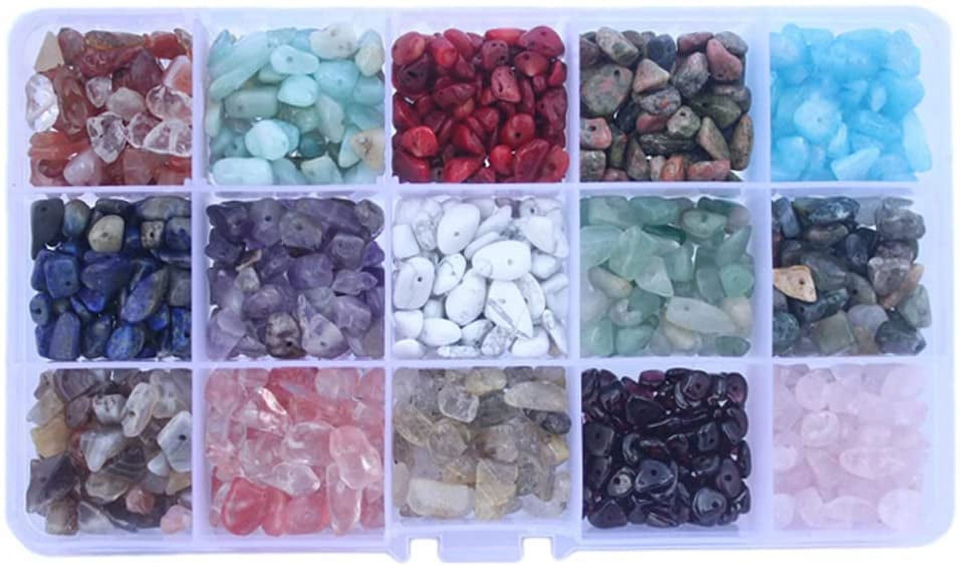 Haobase 15 Colors 700Pcs Natural Chip Stone Beads 4-7mm Irregular ...
