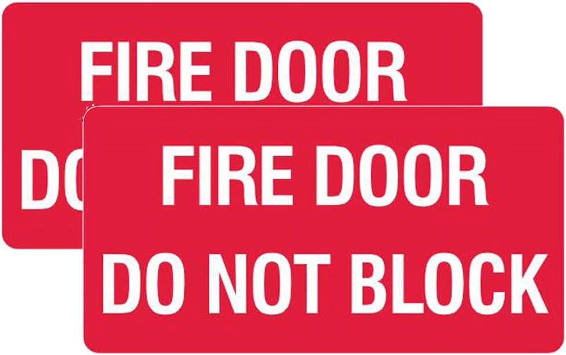 Haobase 2 Pcs Fire Door Do Not Block Signs - Self Adhesive Vinyl ...