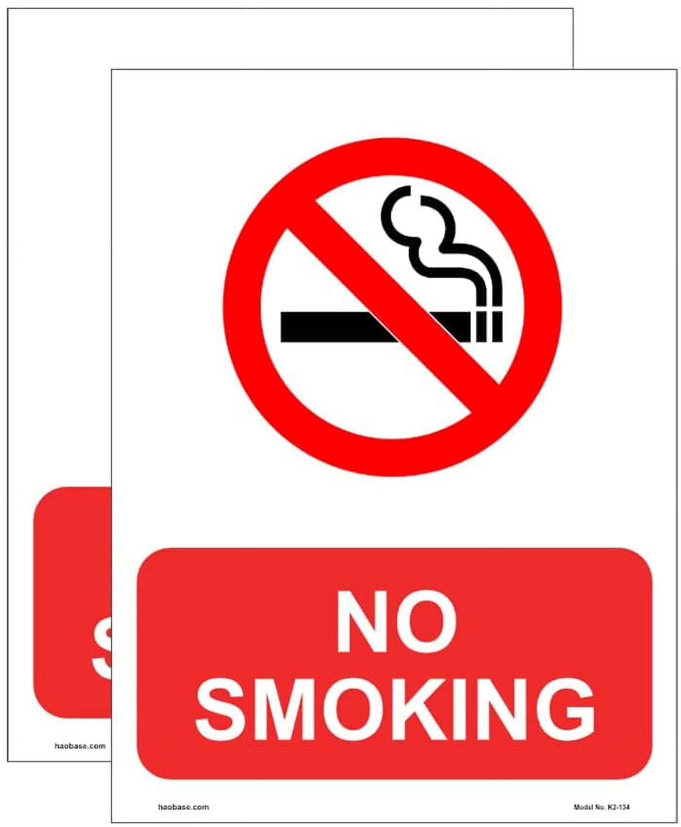 Haobase 2 Pcs No Smoking Sign - Self Adhesive Vinyl Sticker (15 cm x 20 ...