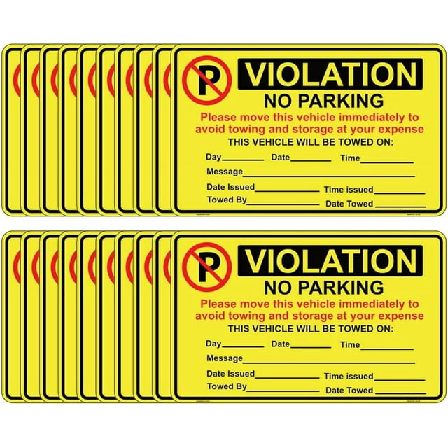 Haobase 20 Pcs Parking Violation Sticker Hard to Remove - 20 cm x 12.5 ...
