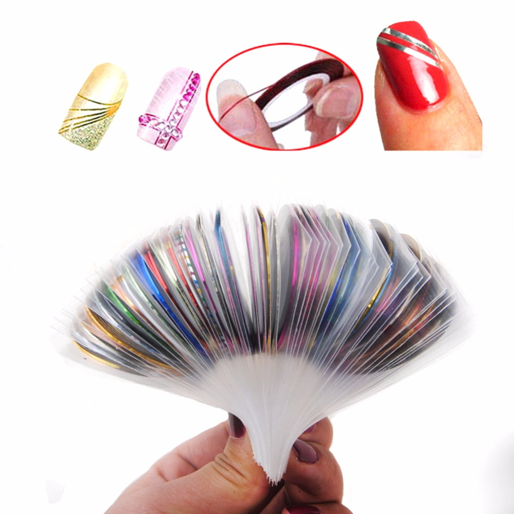 Haobase 30Pcs Striping Tape Line Nail Art Decoration Sticker DIY Nail ...