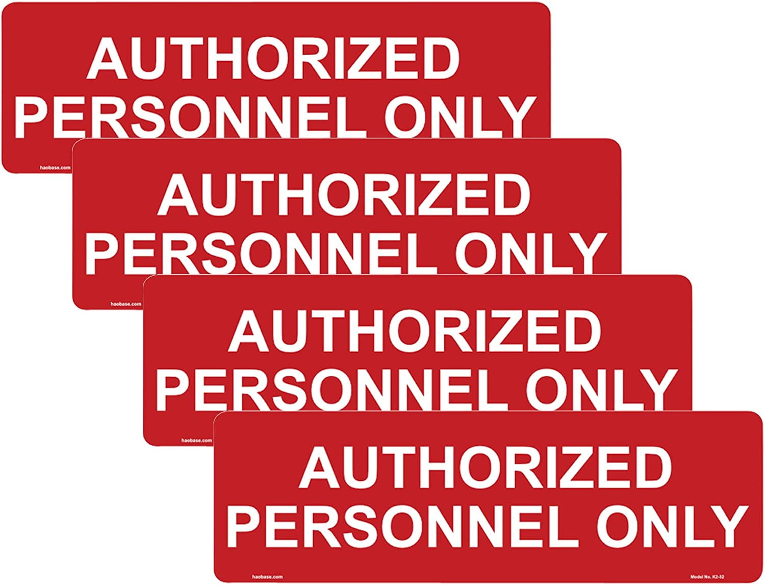Haobase 4 Pcs Authorized Personnel Only Sign Sticker - 20 cm x 6 cm ...
