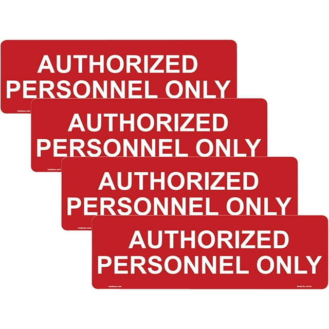 Haobase 4 Pcs Authorized Personnel Only Sign Sticker - 20 cm x 6 cm ...