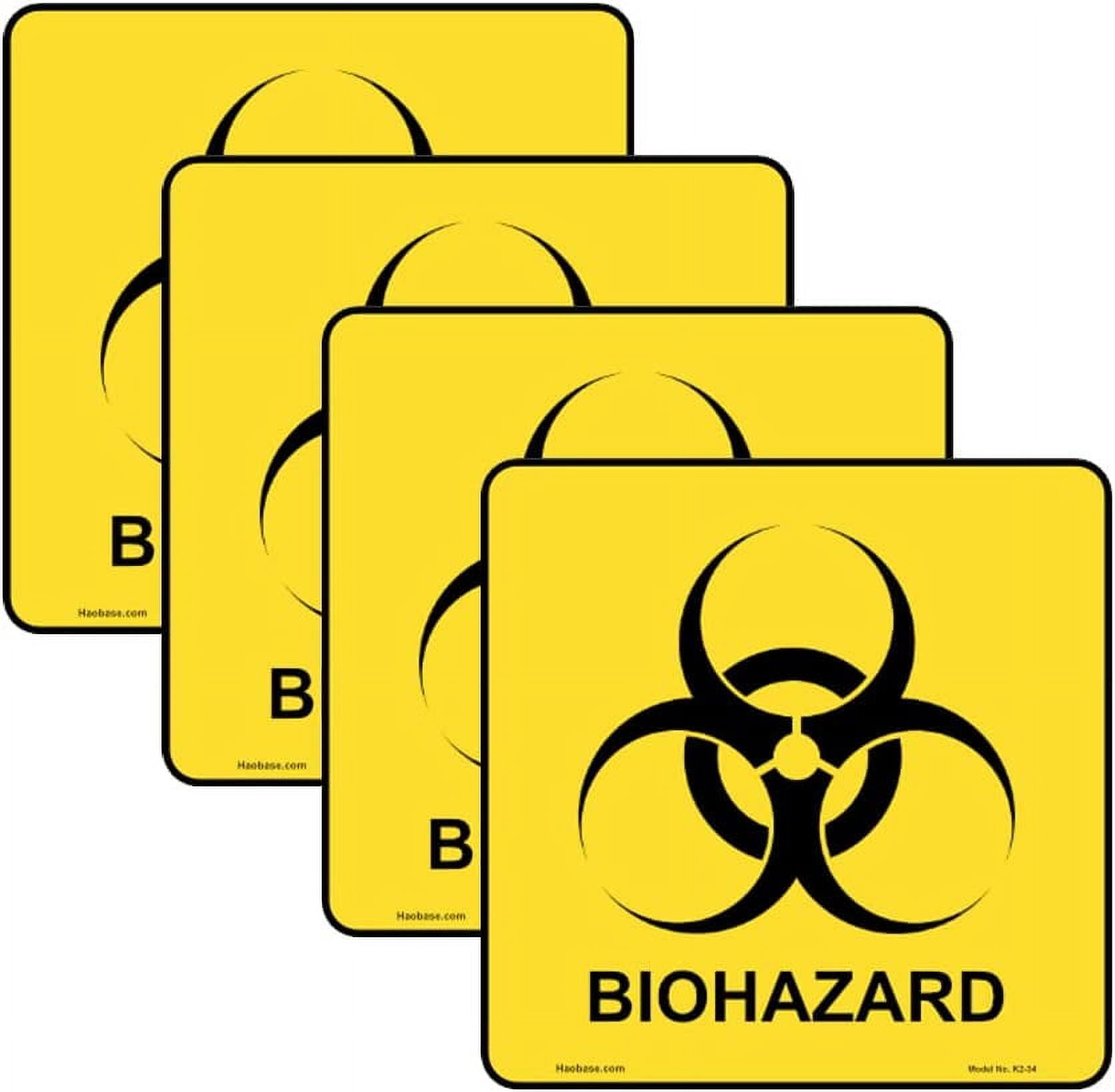 Haobase 4 Pcs Biohazard Stickers Sign Small Self Adhesive Vinyl for ...