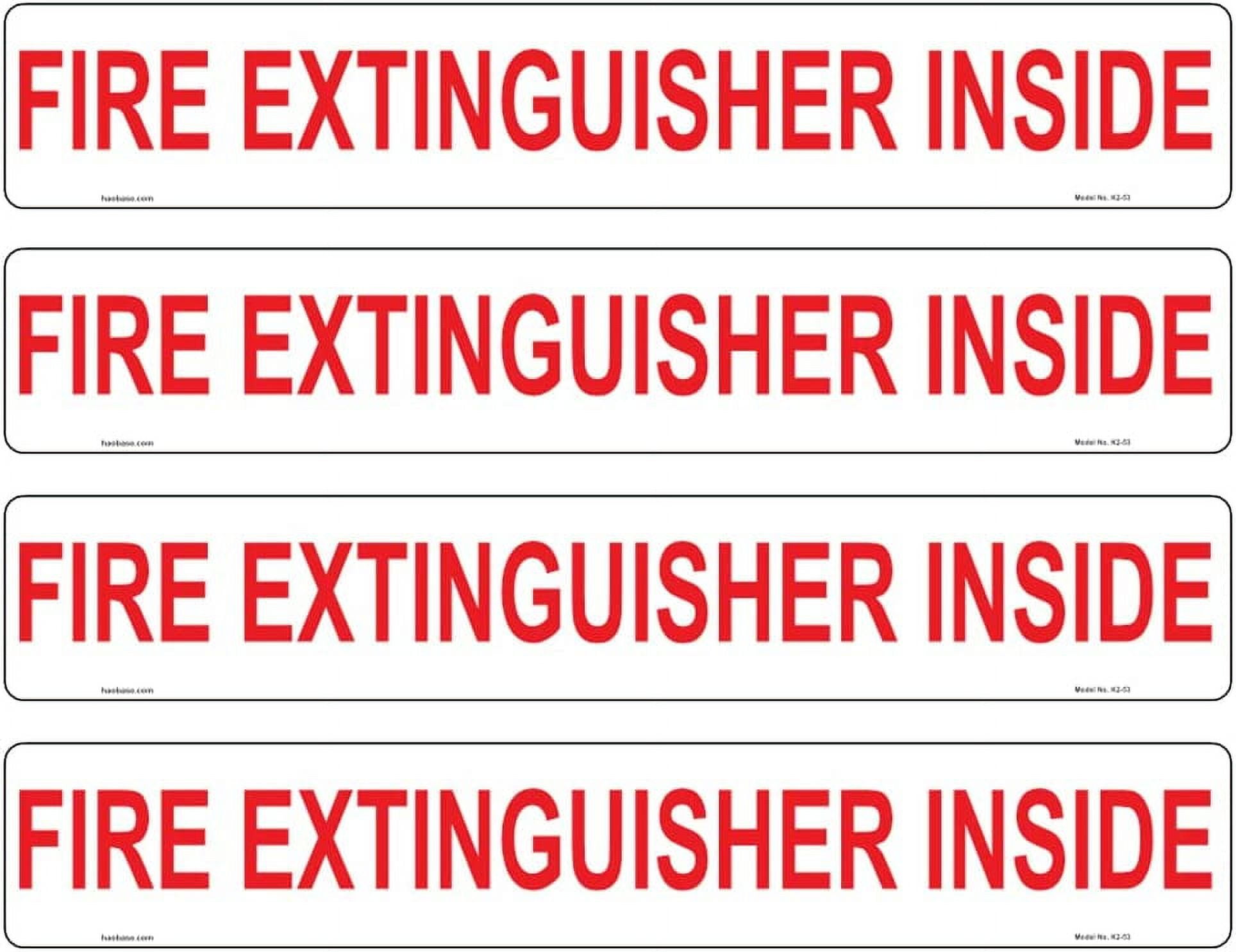 Haobase 4 Pcs Fire Extinguisher Inside Signs Stickers - 22.5 cm x 4 cm ...
