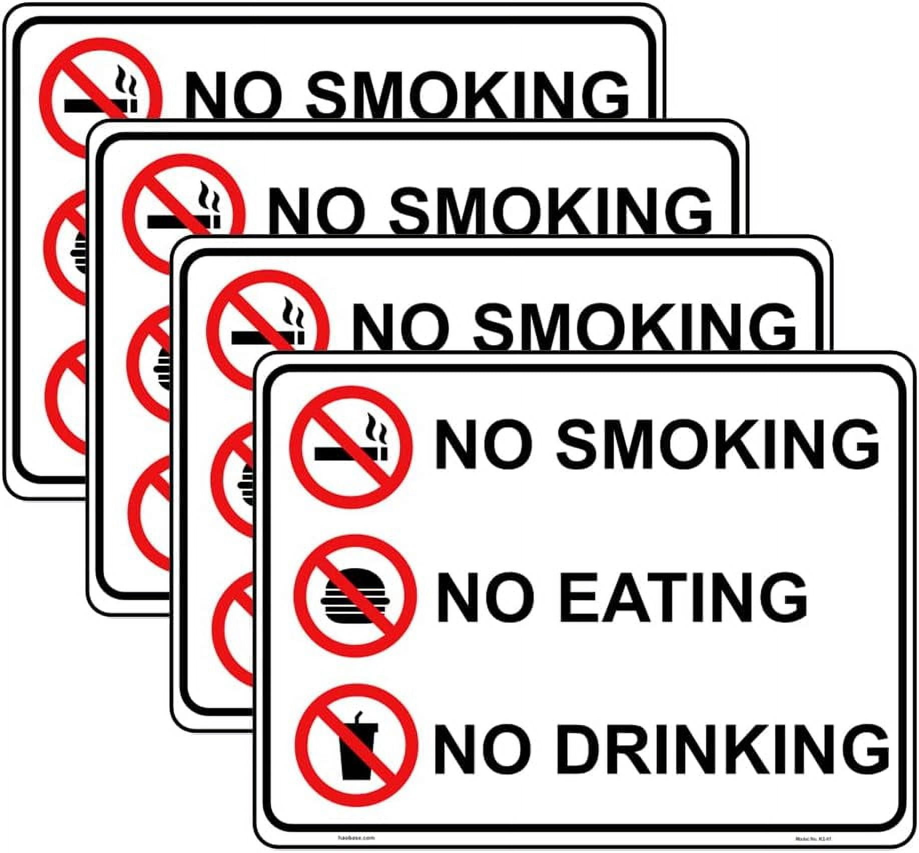 Haobase 4 Pcs No Smoking No Eating NO Drinking Sign Sticker - 20 cm x ...