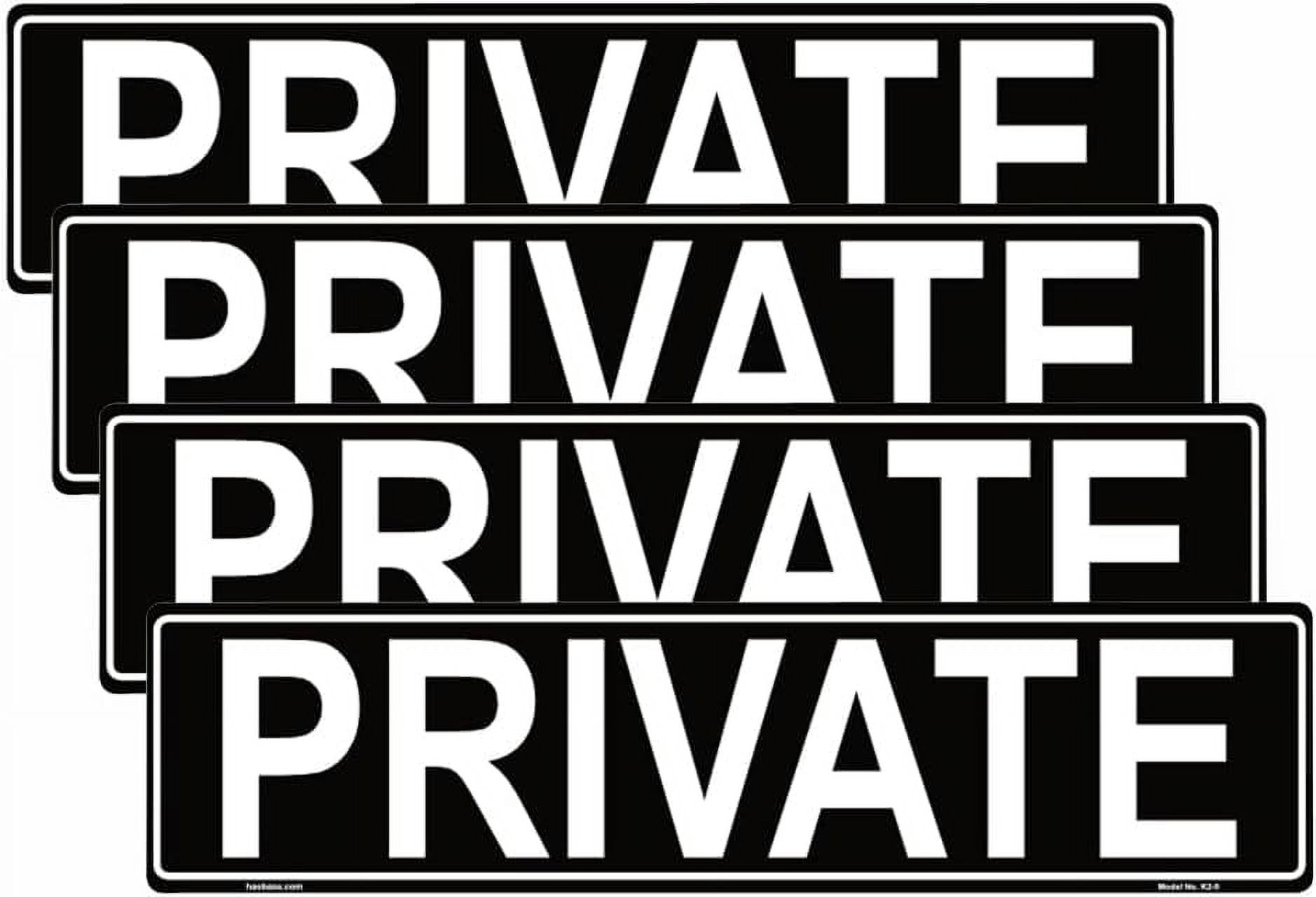 Haobase 4 Pcs Private Sign Sticker Self Adhesive Vinyl Sticker(20 cm x ...