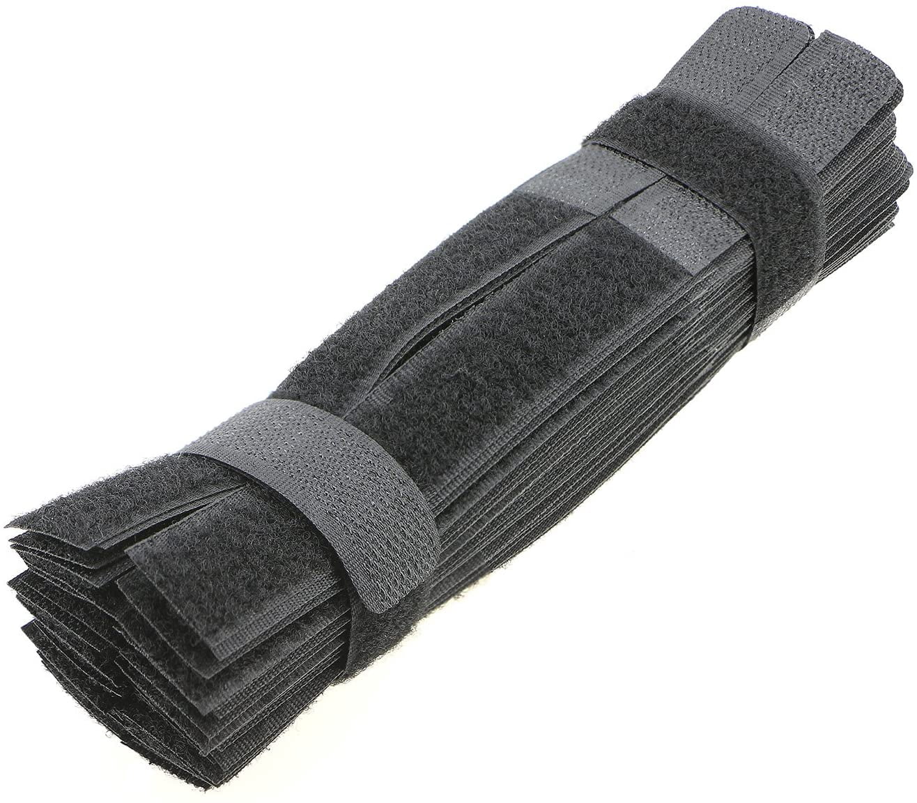 Haobase 50pcs Cable Ties Reusable Cord Rope Holder 7 inch (Black ...