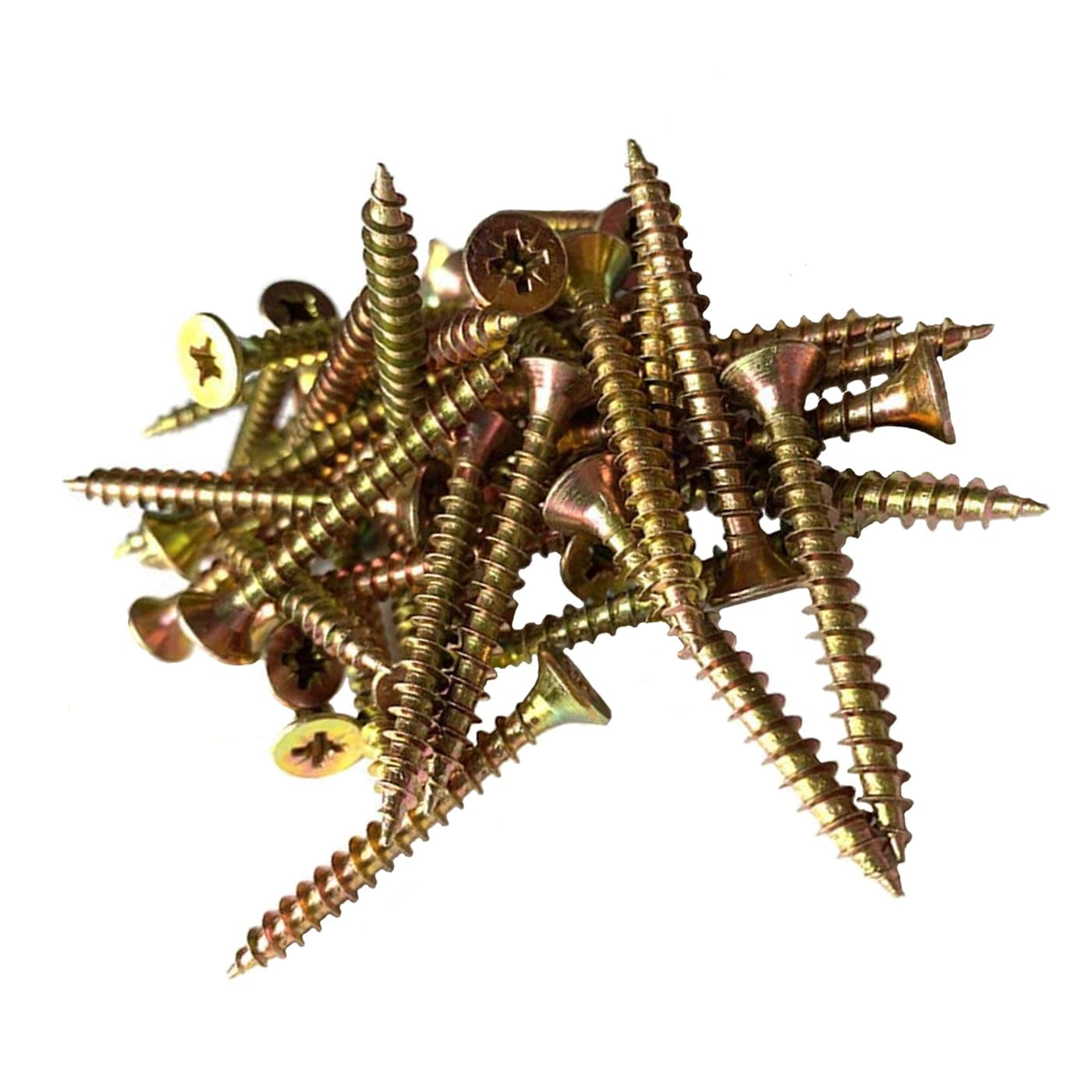 Haobase 60 Pcs Multi Purpose Screws, Yellow Zinc Screws Passivated ...