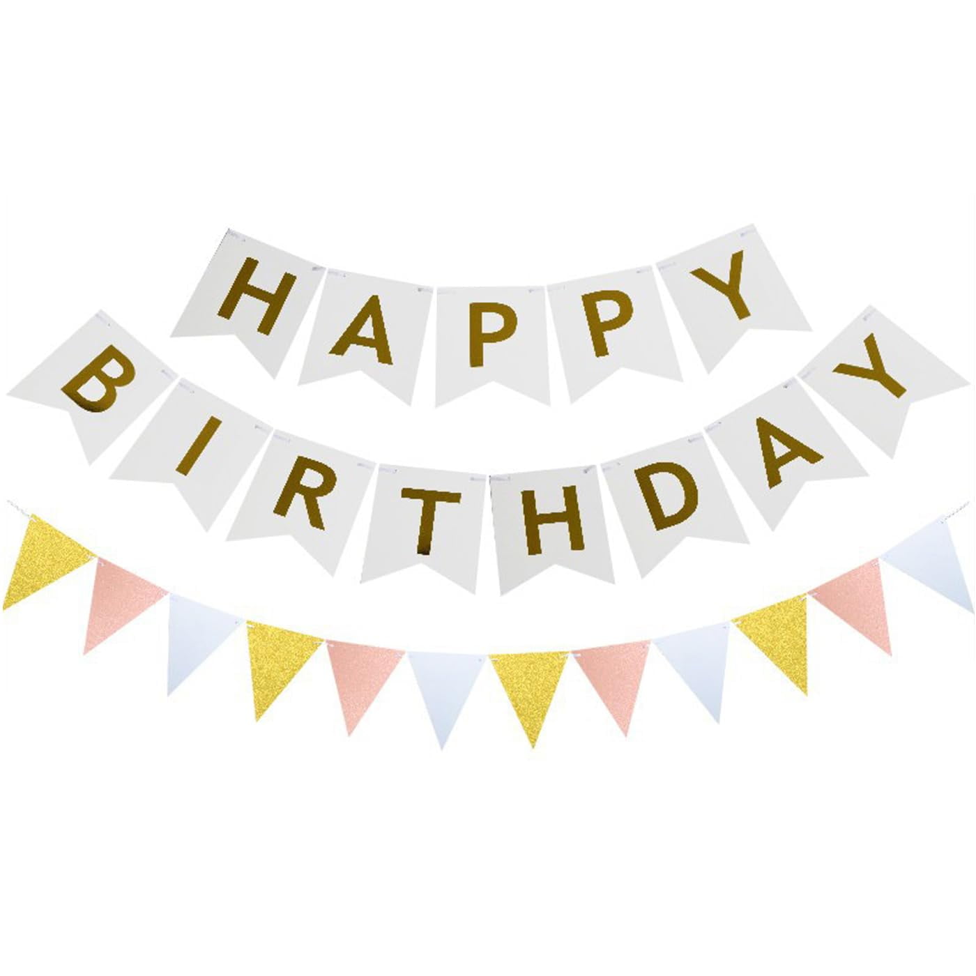 Haobase Happy Birthday Banner Triangle Flags Banner Happy Birthday Sign ...