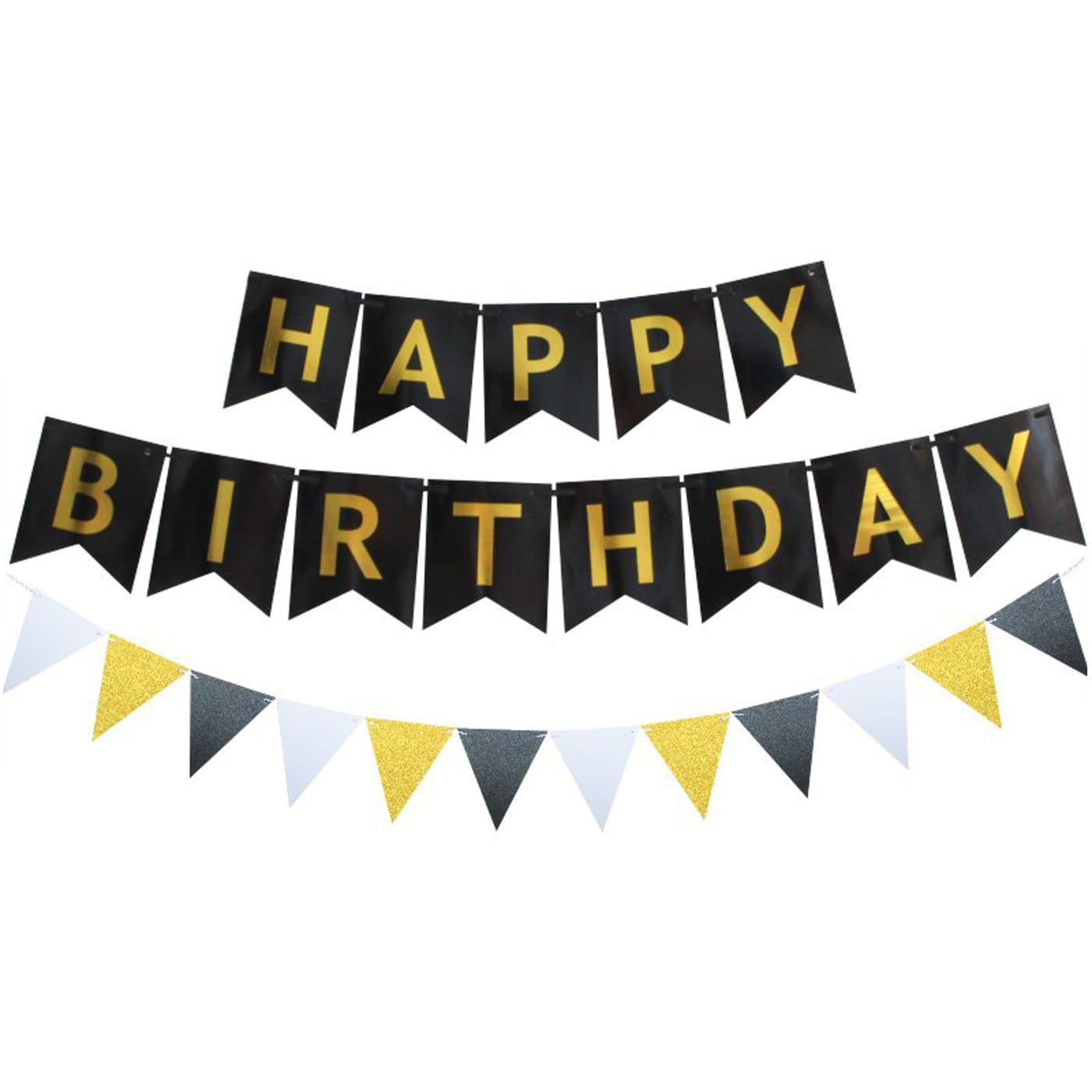 Haobase Happy Birthday Banner Triangle Flags Banner Happy Birthday Sign ...