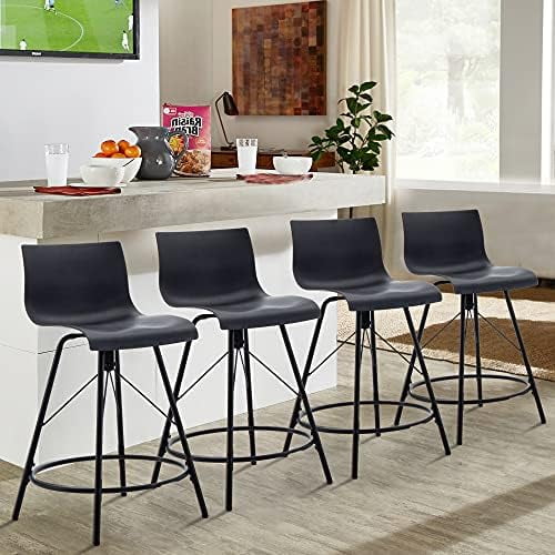 Haobo Metal Bar Stools, Counter Stools Chairs Plastic Seat Swivel ...