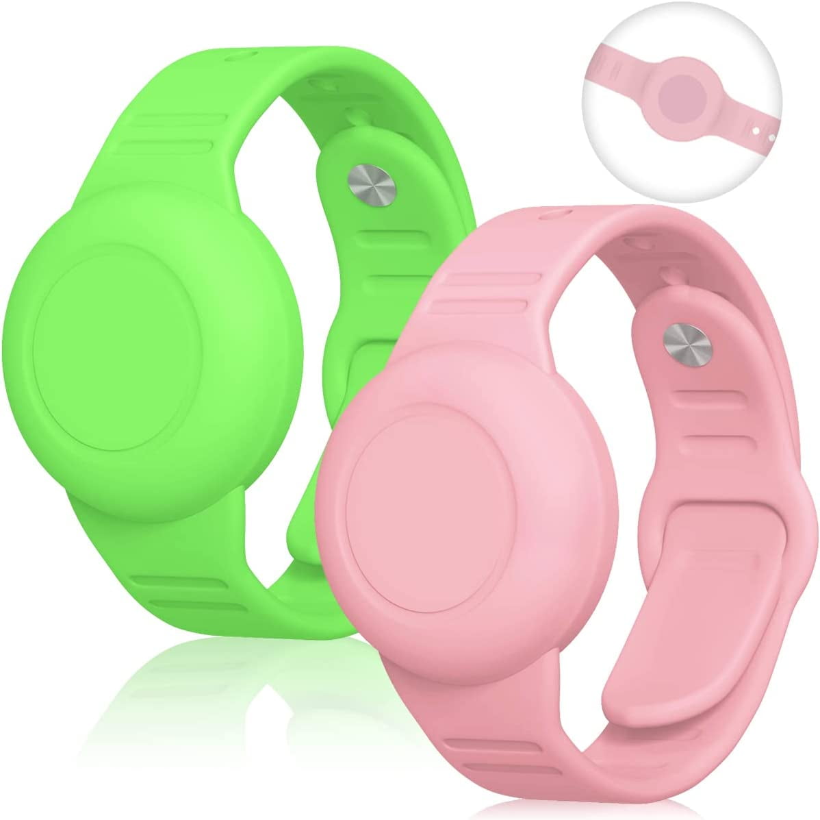 Haobuy 2pcs Airtag Bracelet for Kids Waterproof, Silicone Wristband GPS ...