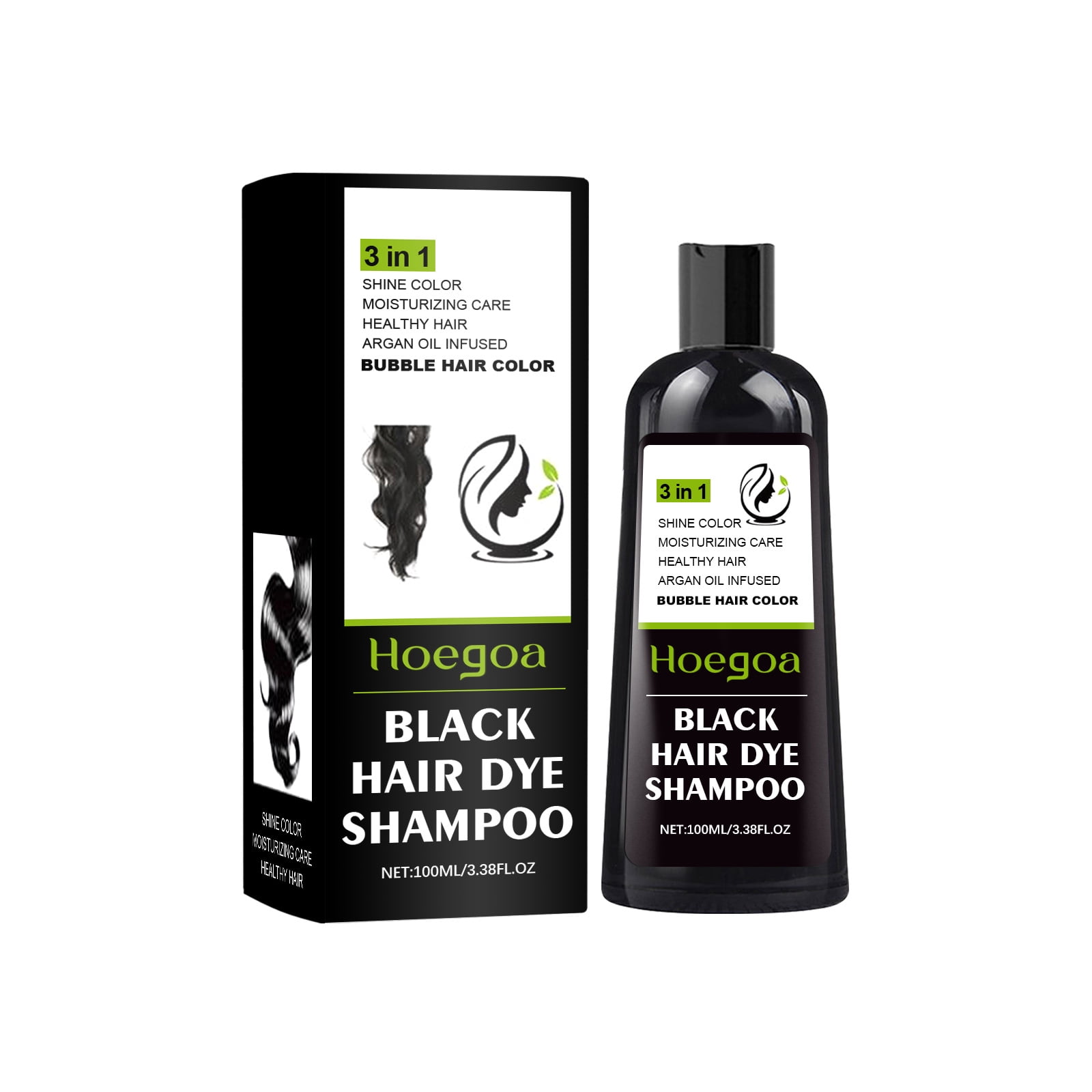 Haobuy Black Hair Dye Shampoo, Instant Hair Color Shampoo for Gray Hair ...