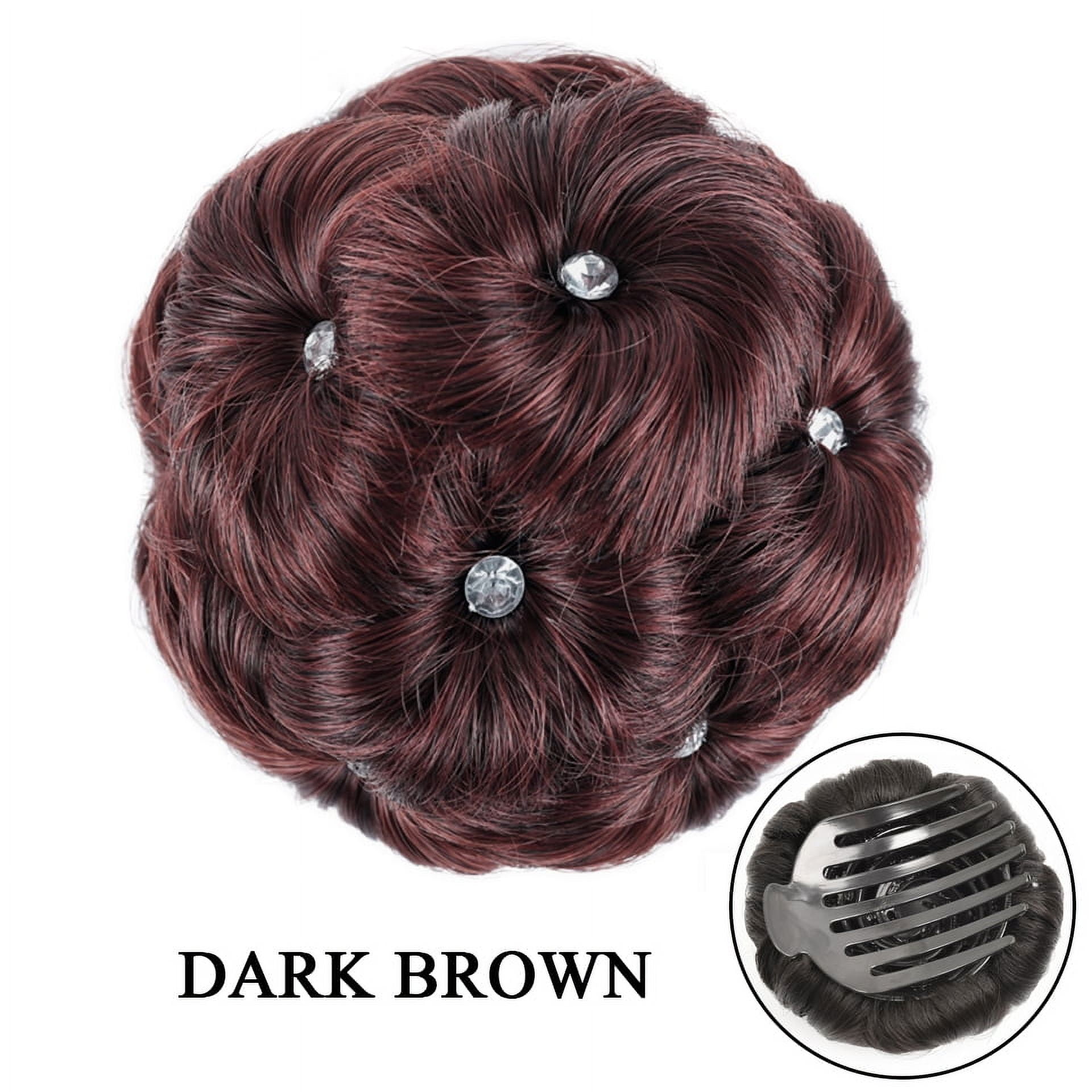 Haobuy Clip in Fake Hair Bun for Women, Synthetic Tress Claw In ...