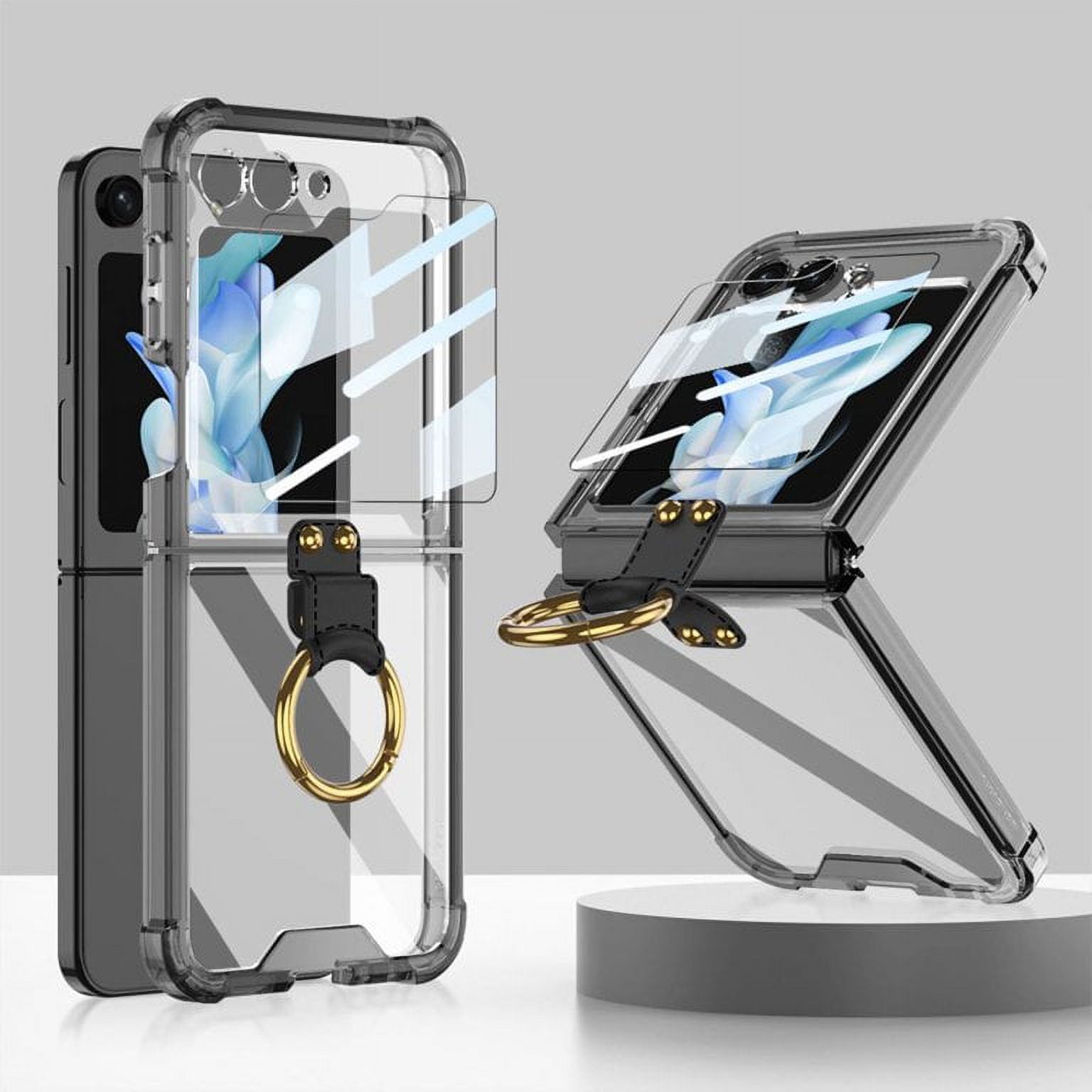 Haobuy Compatible With Samsung Galaxy Z Flip 5 Clear Case With Screen