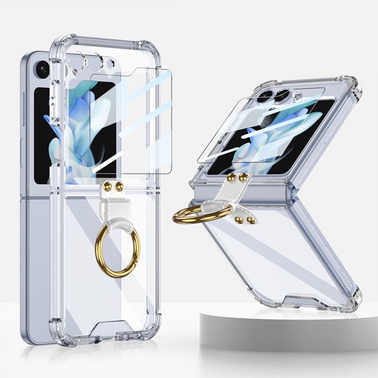 Haobuy Compatible With Samsung Galaxy Z Flip 5 Clear Case With Screen