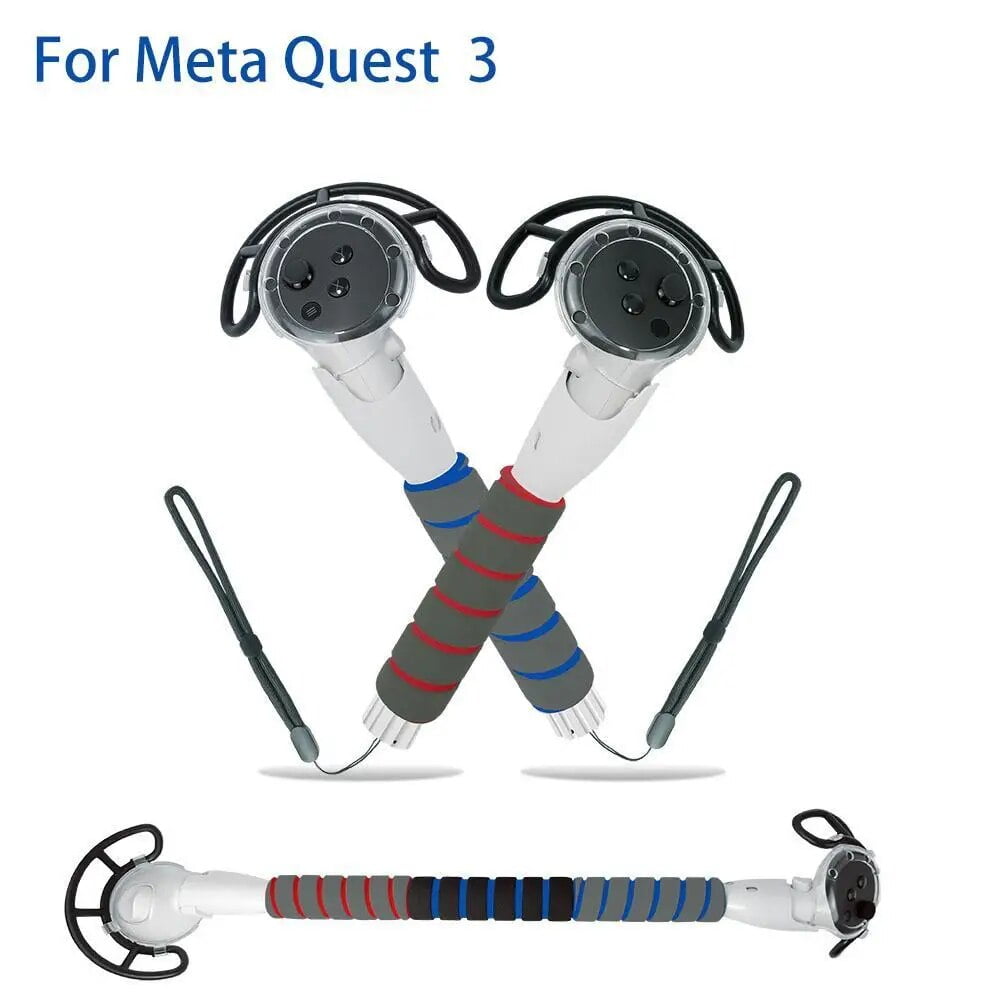 Haobuy Long Arms Handle Attachments for Meta Quest 3, Dual Handles ...