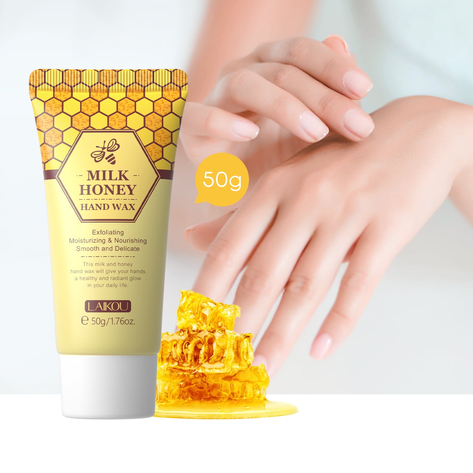 Haobuy Milk Honey Hand Wax, Peel Off Hand Mask Moisturizing Hydrating Nourishing Exfoliating ...
