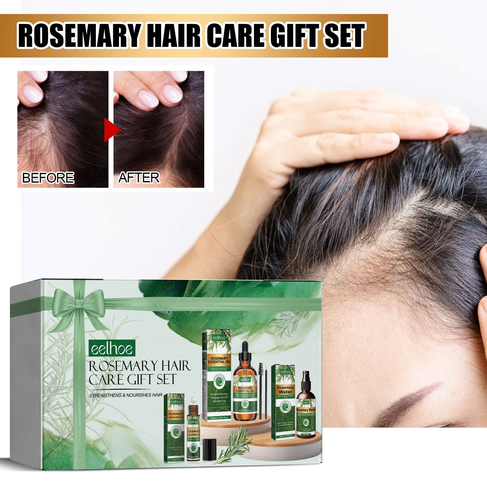 Haobuy Rosemary & Essential Oil 3PCS Hair Care Collection Gift Set ...