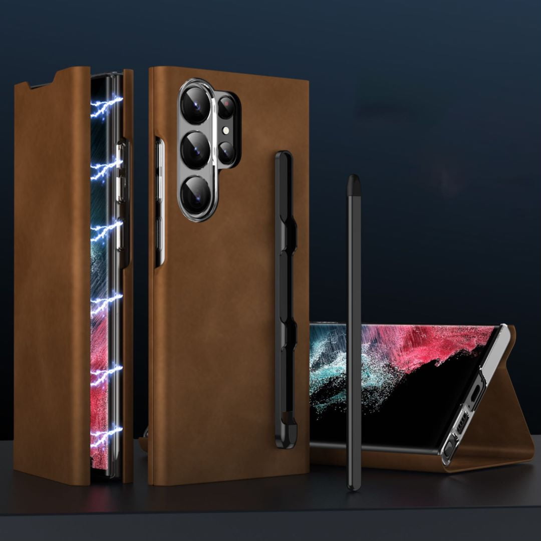 Haobuy for Samsung Galaxy S24 Ultra S24 Plus S24 Leather Case with Pen ...