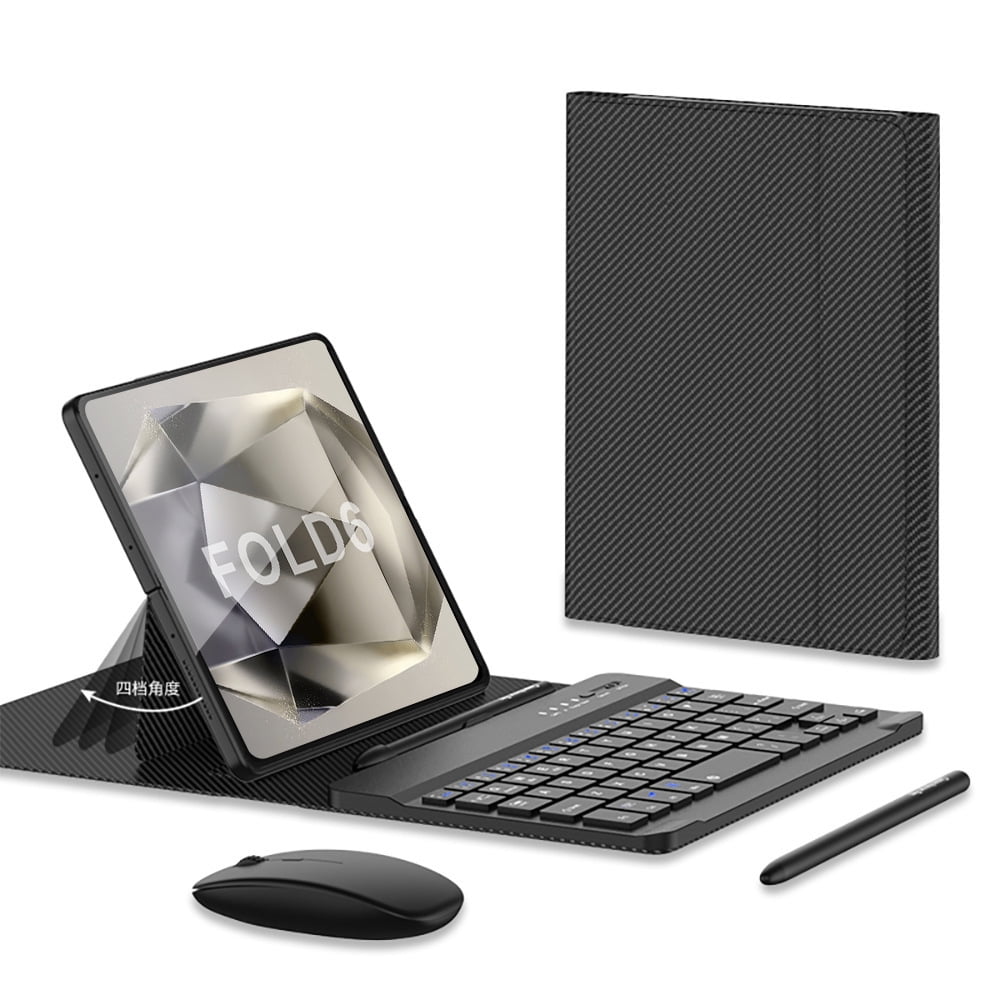 Haobuy for Samsung Galaxy Z Fold 6 Keyboard Mouse, Portable Leather ...