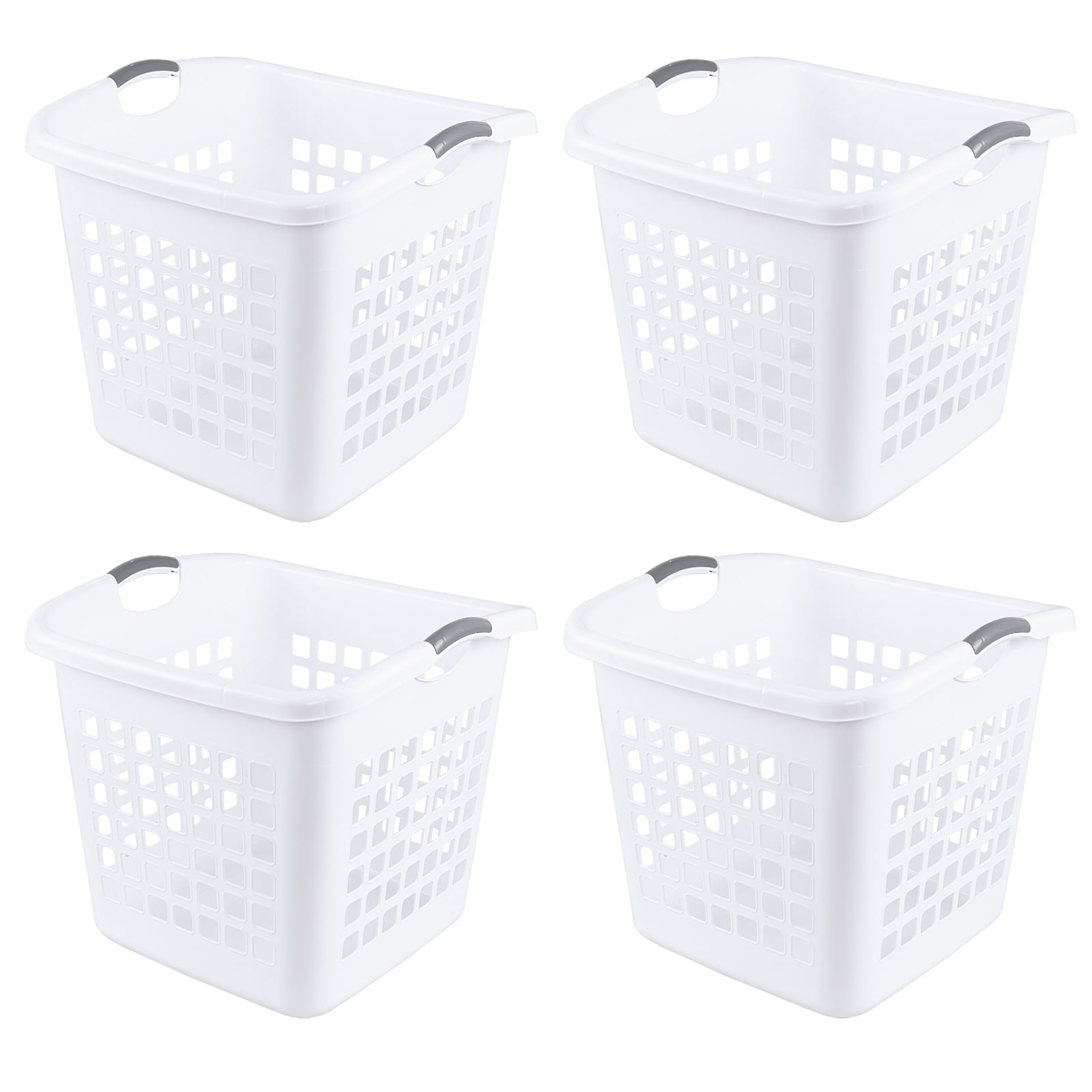 Haodehen 70 L 4-Pack Large Plastic Laundry Basket Clothes Hamper ...
