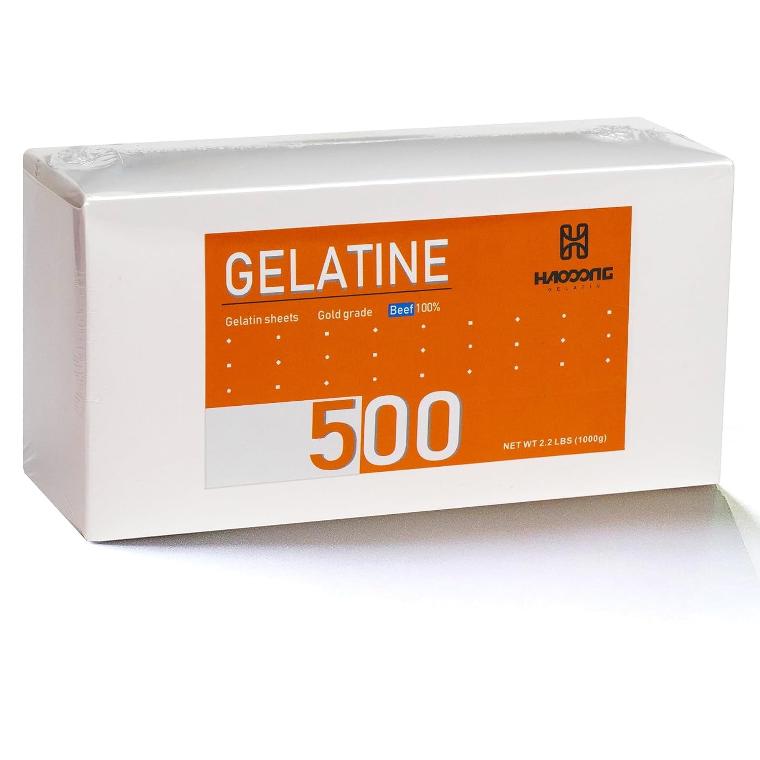 Haodong Beef Gold Leaf Gelatin Sheets - 1KG/2.2LBS (500Sheets, 200Bloom) - Walmart.com