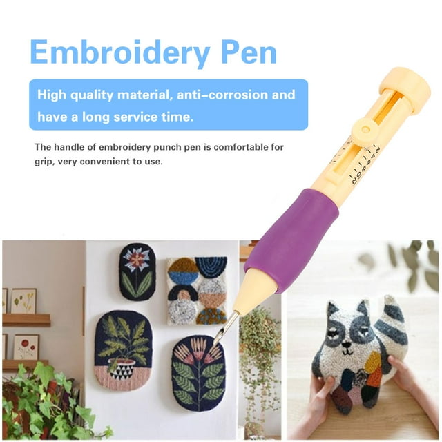 Haofy Embroidery Felting Needle Punch Pen with 2 Spring Needles Set ...