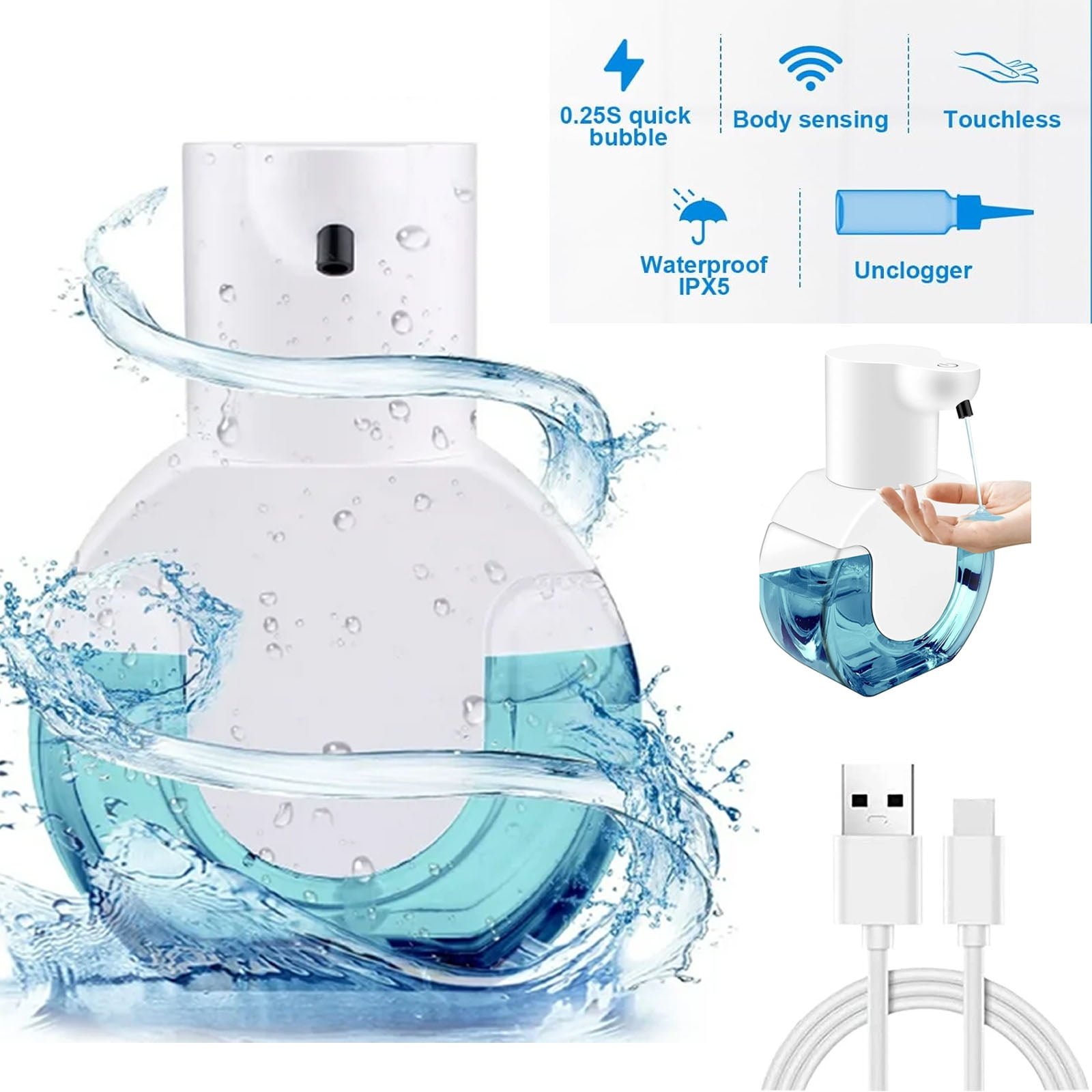 Haokaini 420ml Automatic Soap Dispenser, Wall Mounted/Tabletop ...