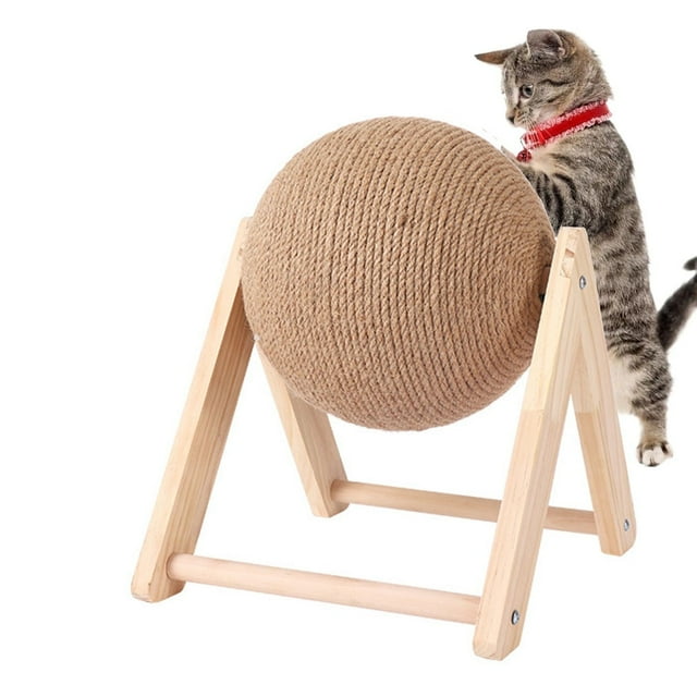 Haokaini Cat Scratcher Toy, Natural Sisal Cat Scratching Ball Toy ...
