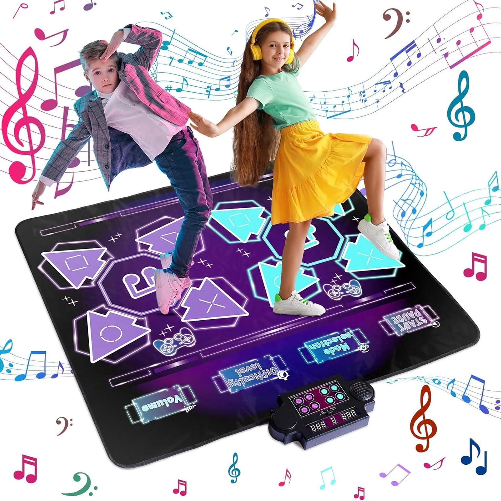 Haokaini Dance Mat, 2-Player Wireless Dancing Challenge Playmat Toy ...