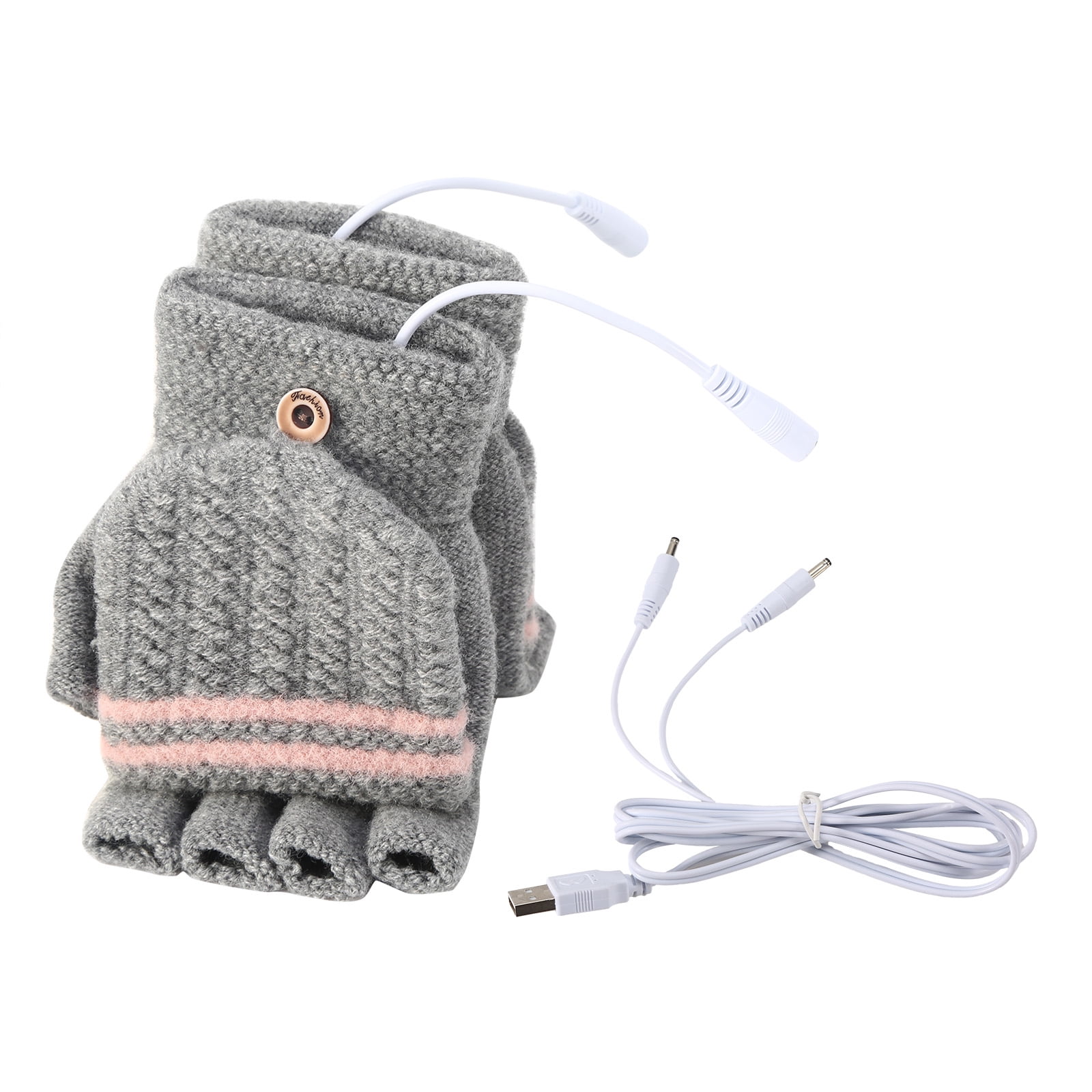 Haokaini USB Heated Gloves, Winter Warm Mittens, Full & Half Hands ...