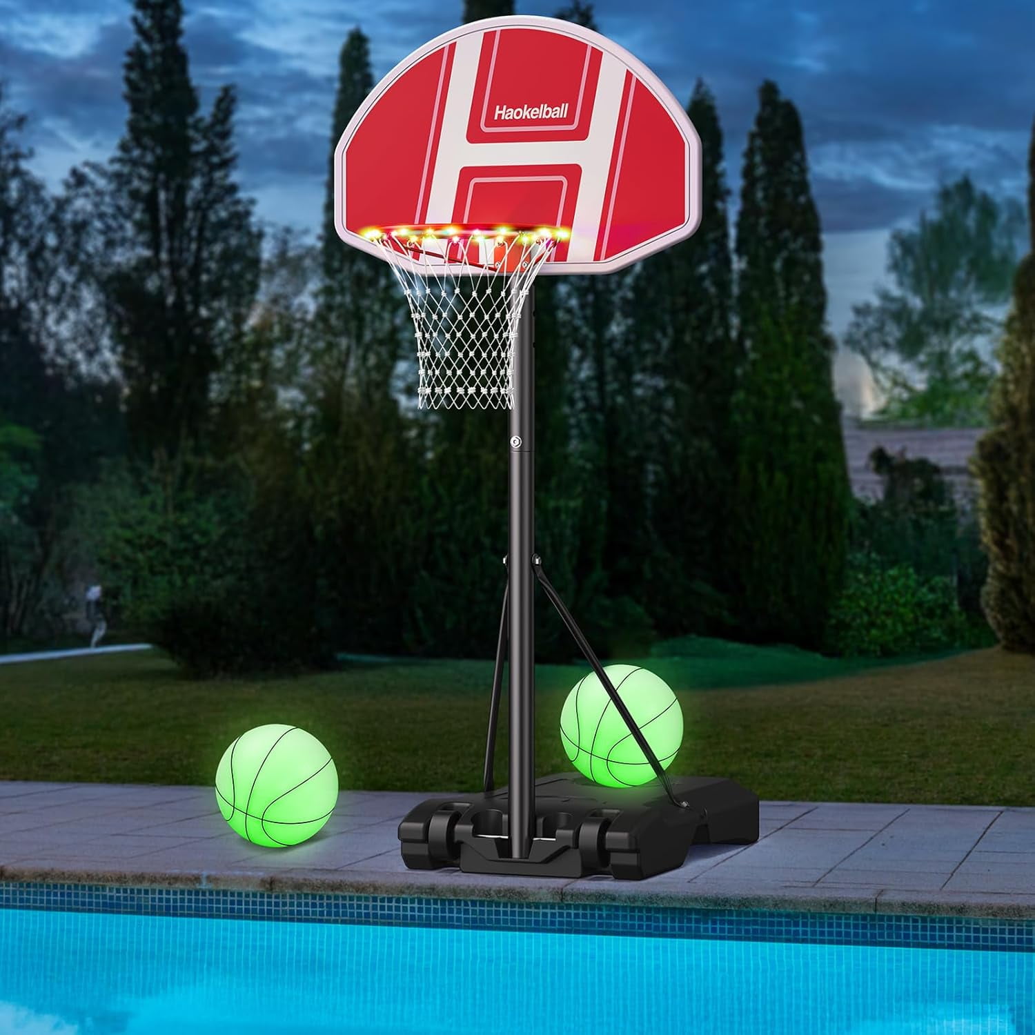Haokelball Pool Basketball Hoop Outdoor Poolside Water Basketball Hoop ...