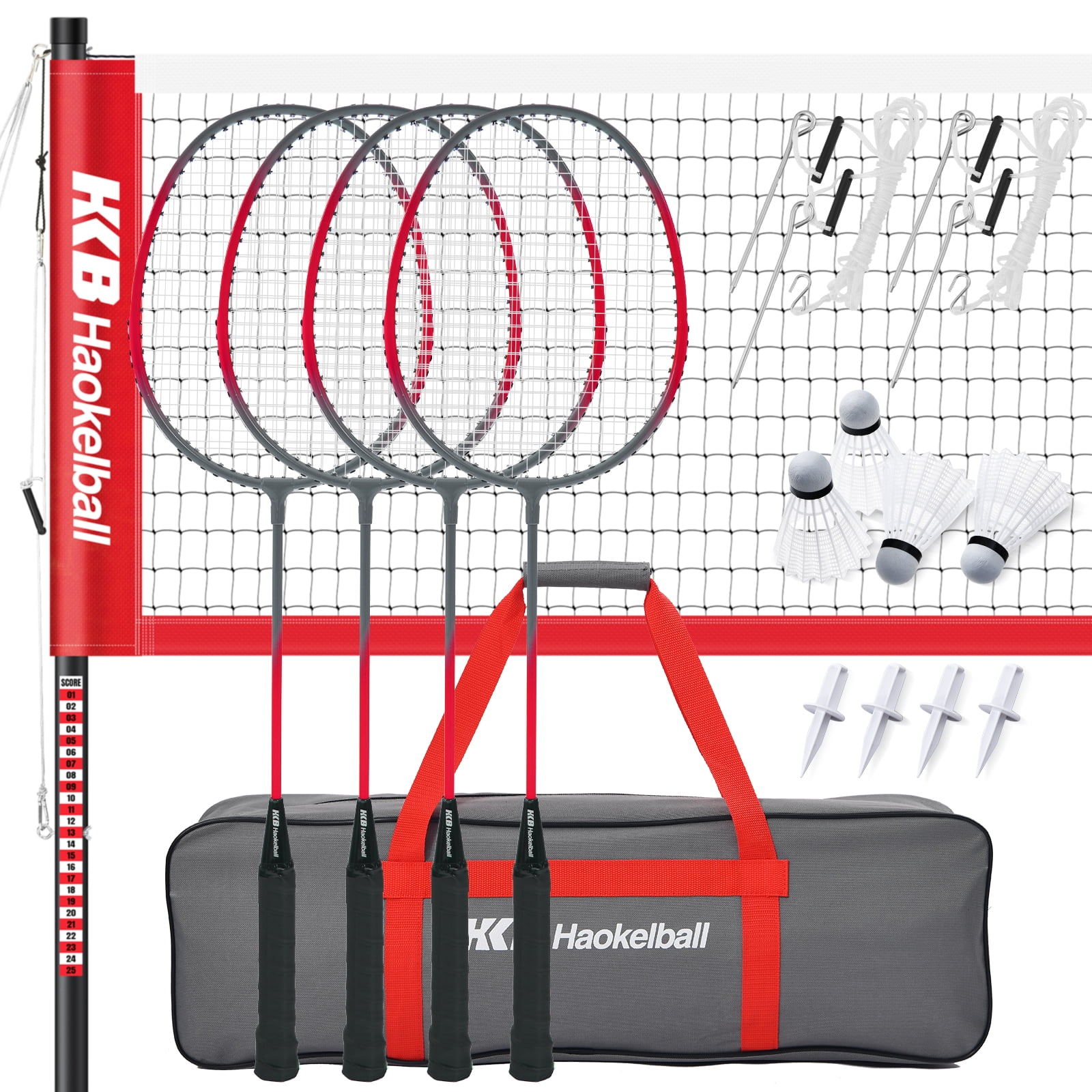 Haokelball Portable 20FT Badminton Net Set for Backyard Outdoor with ...